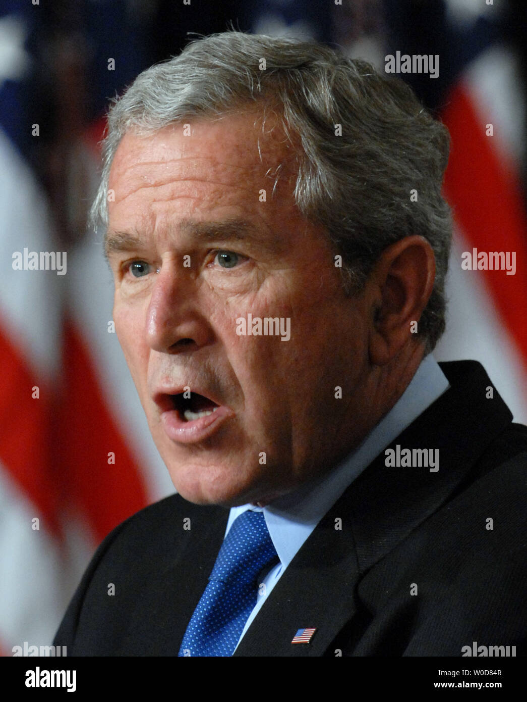 U.S. President George W. Bush makes remarks on the economy and budget ...