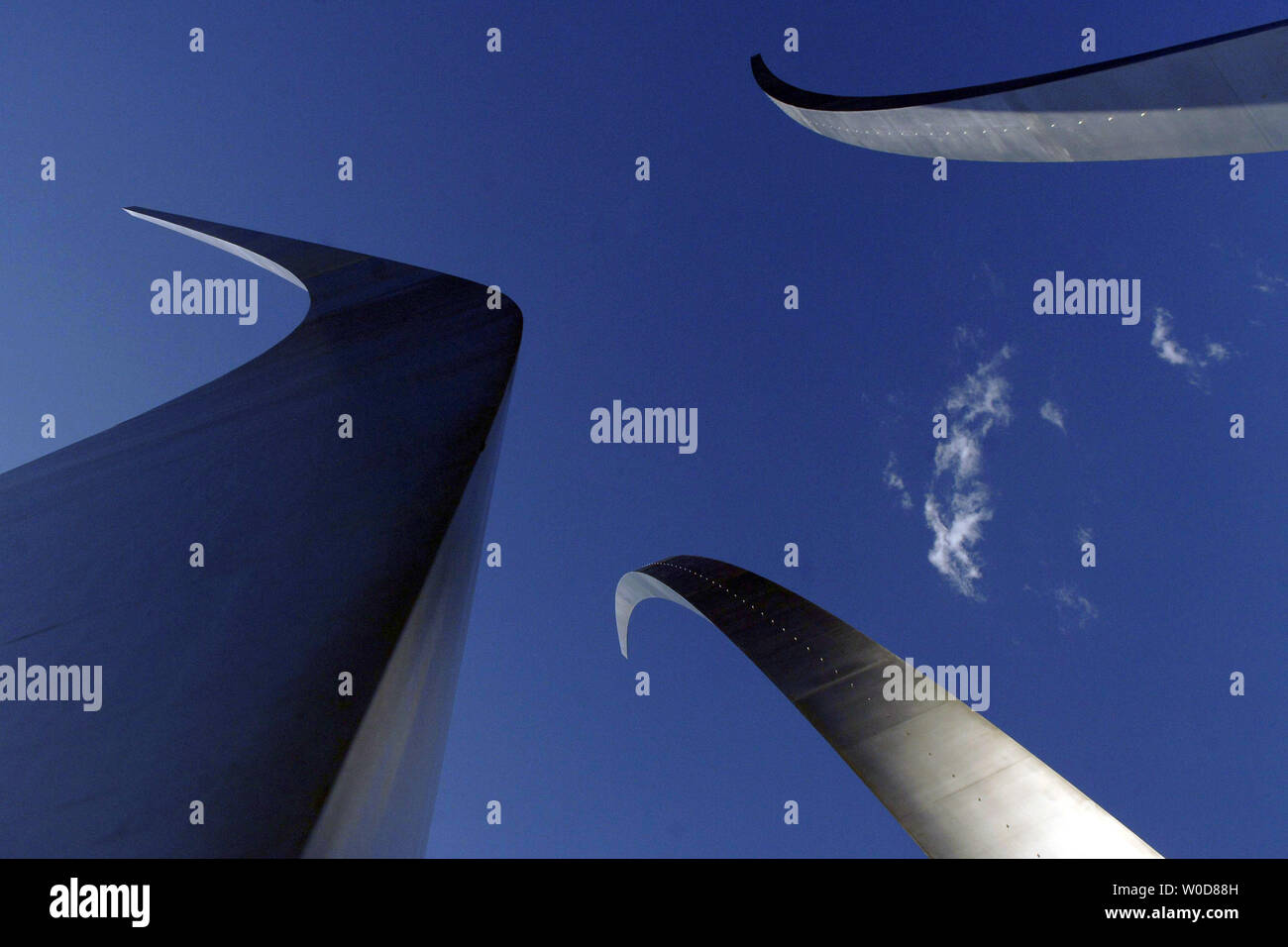 The United States Air Force Memorial pierces the sky on the day of its ...