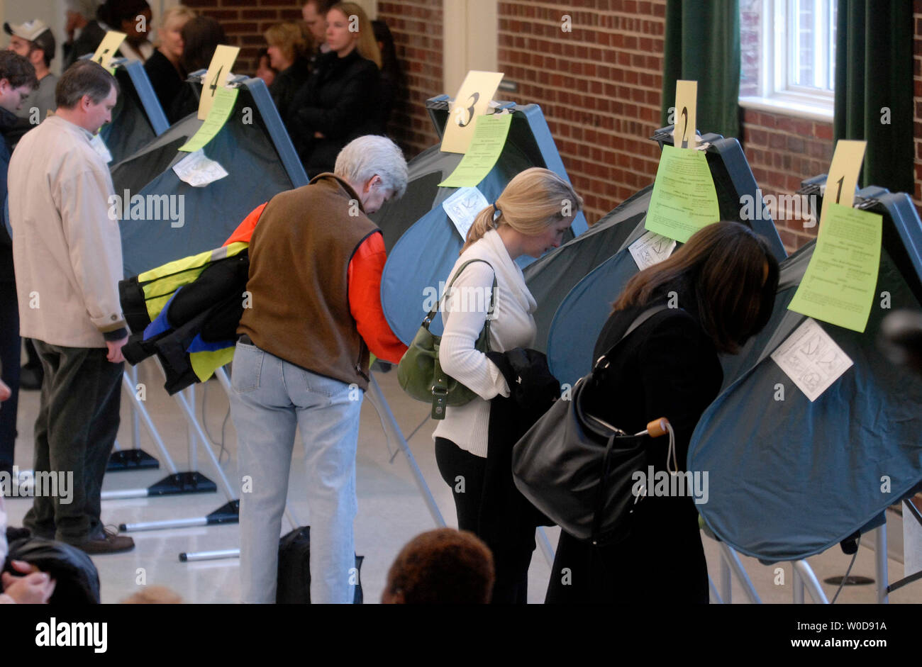 Voters cast their ballots at a voting location in Alexandria, Virginia ...