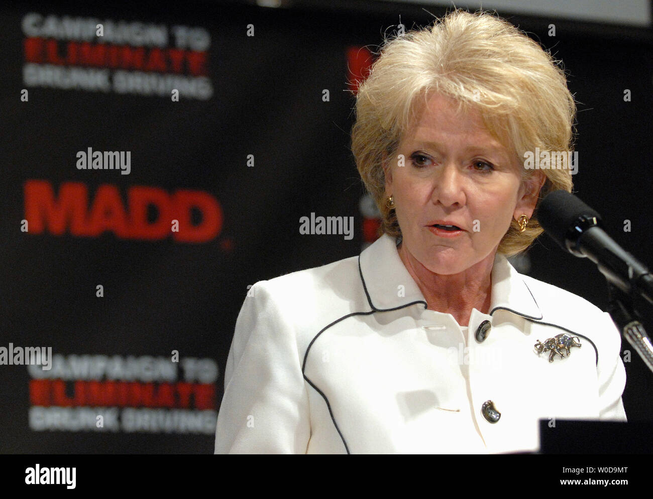 Transportation Secretary Mary E. Peters speaks during a Mothers of ...