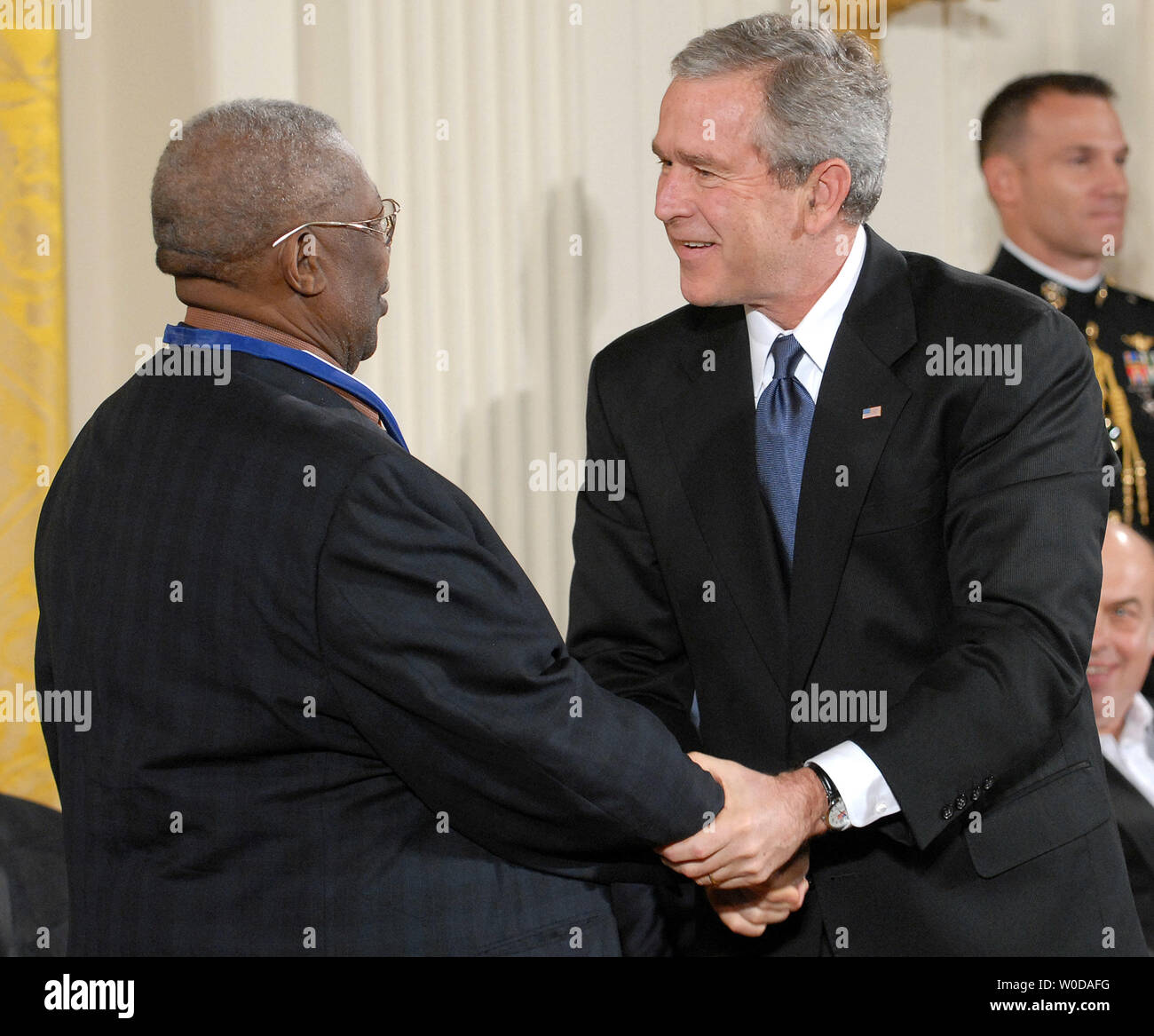 U.S. President George W. Bush awards Riley "B.B." King the Presidential ...