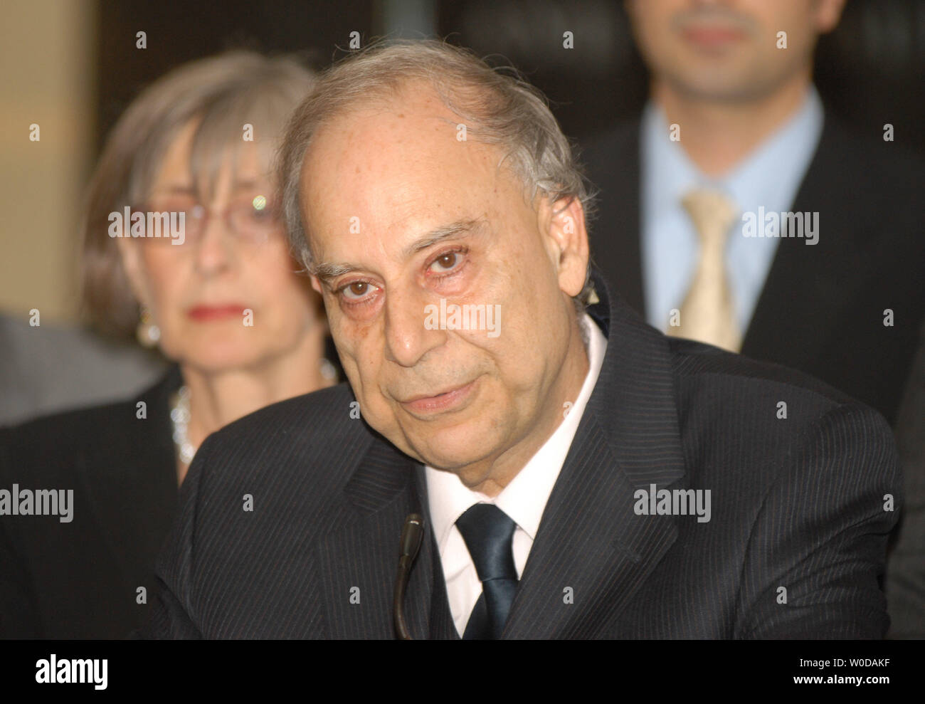 American University Professor Akbar Ahmad speaks at a press conference ...