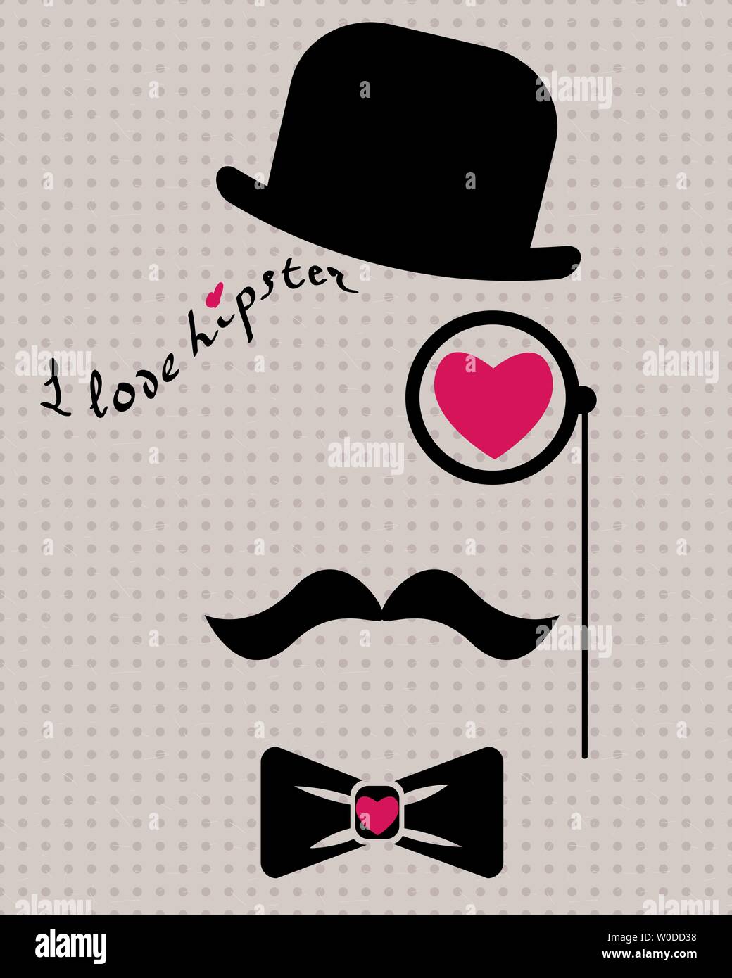 Top Hat Mustache Silhouette