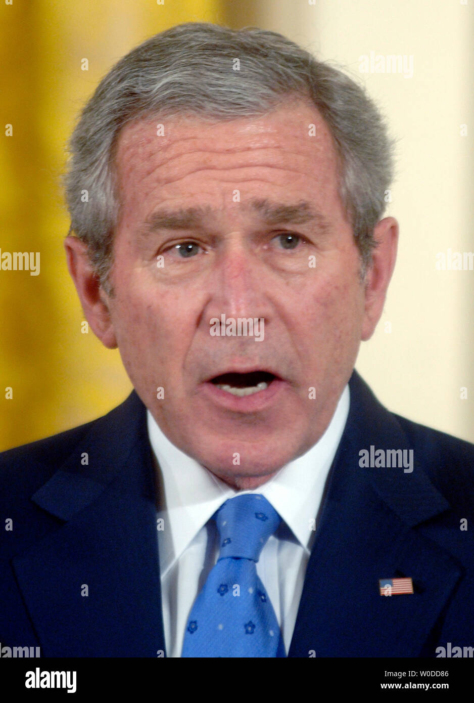 President George W. Bush speaks prior to awarding the Medal of Honor to ...