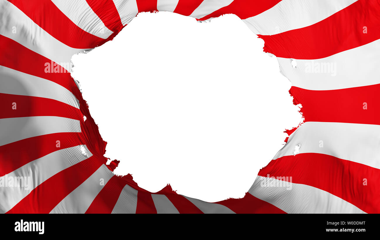 Broken Japan rising sun war flag, white background, 3d rendering Stock ...