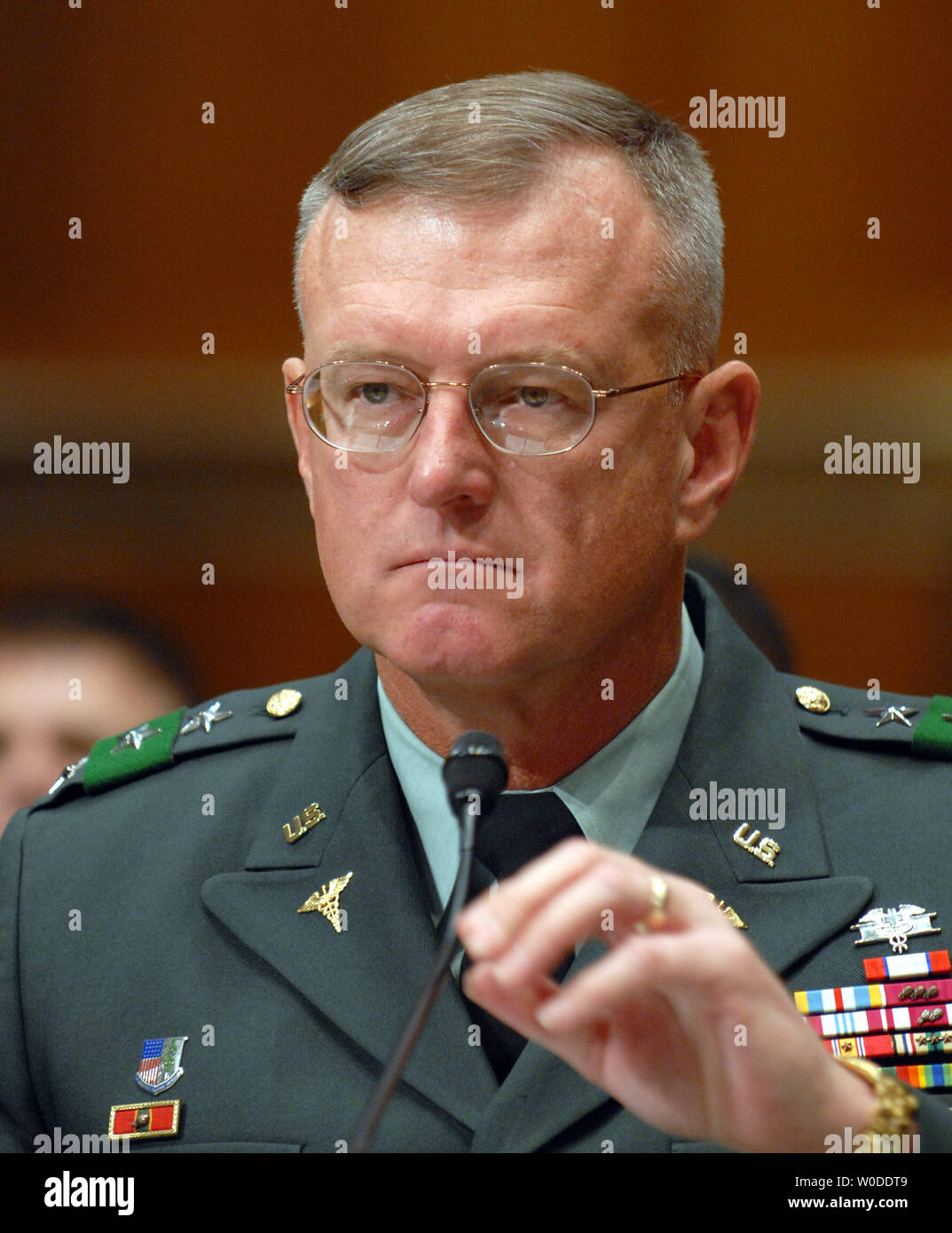 Lt. Gen. Kevin Kiley, the Army's surgeon general, testifies during a ...