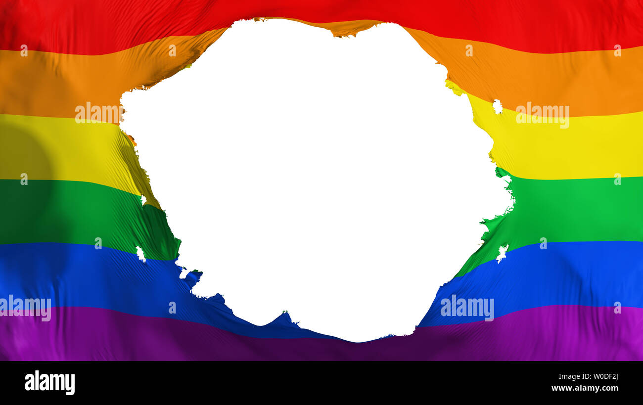 Broken Gay rainbow flag, white background, 3d rendering Stock Photo - Alamy