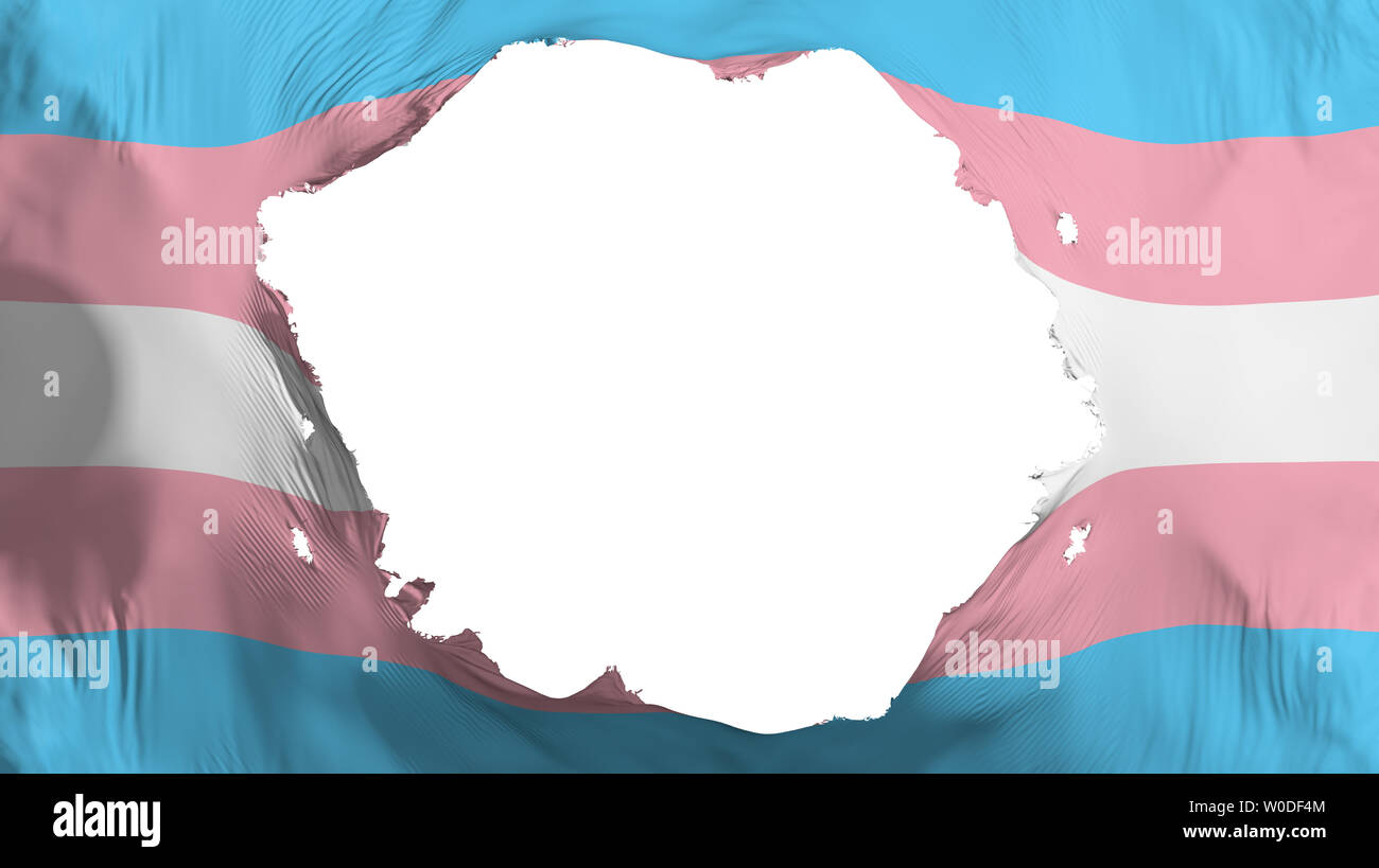 Broken Transgender pride flag, white background, 3d rendering Stock ...