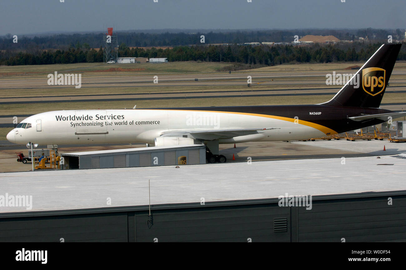 A UPS cargo plane is seen at Washington Dulles International Airport ...