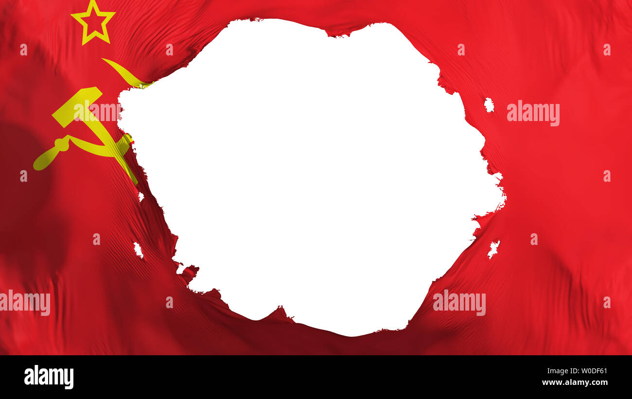 Broken Ussr flag, white background, 3d rendering Stock Photo - Alamy