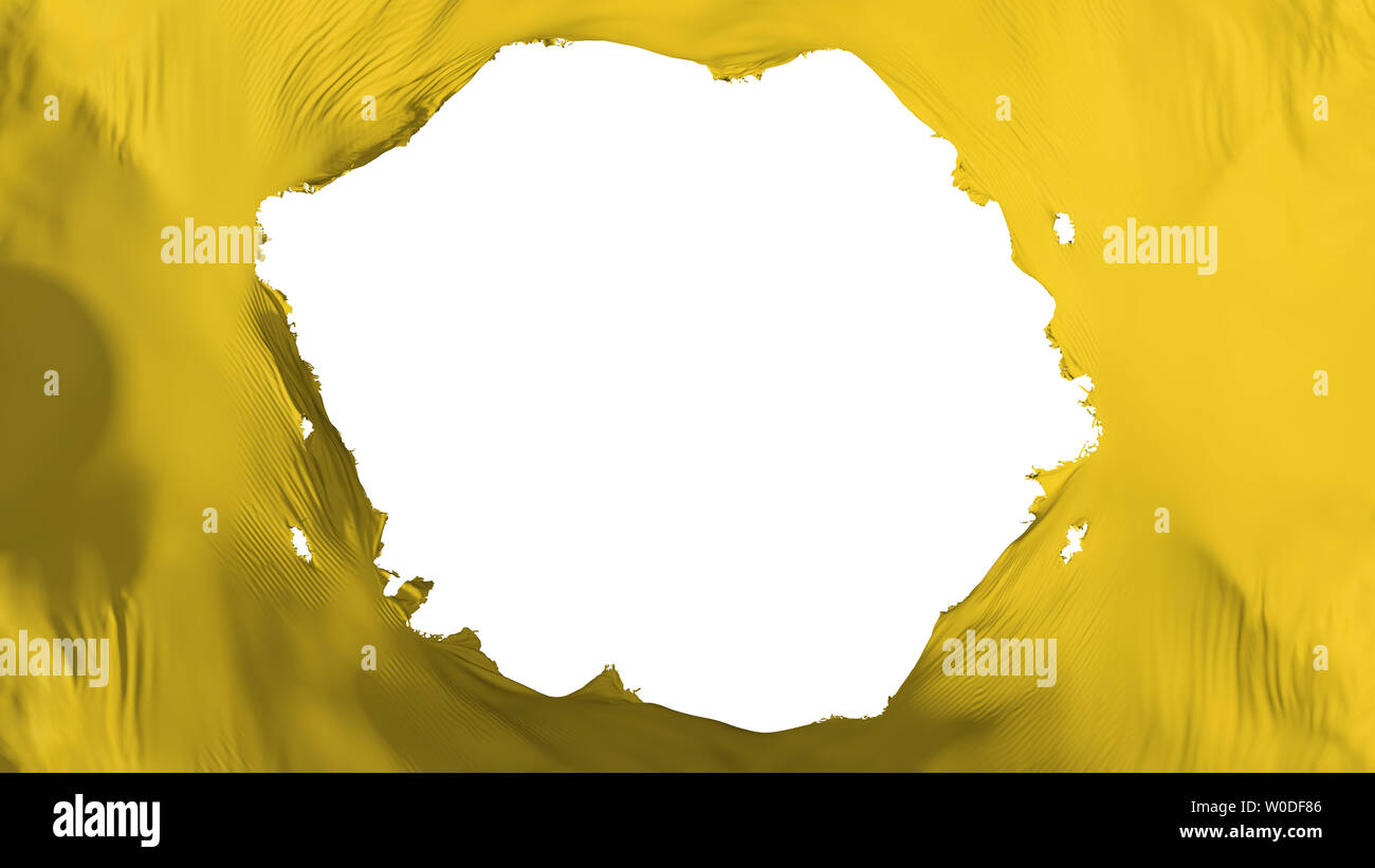 Broken Yellow color flag, white background, 3d rendering Stock Photo ...