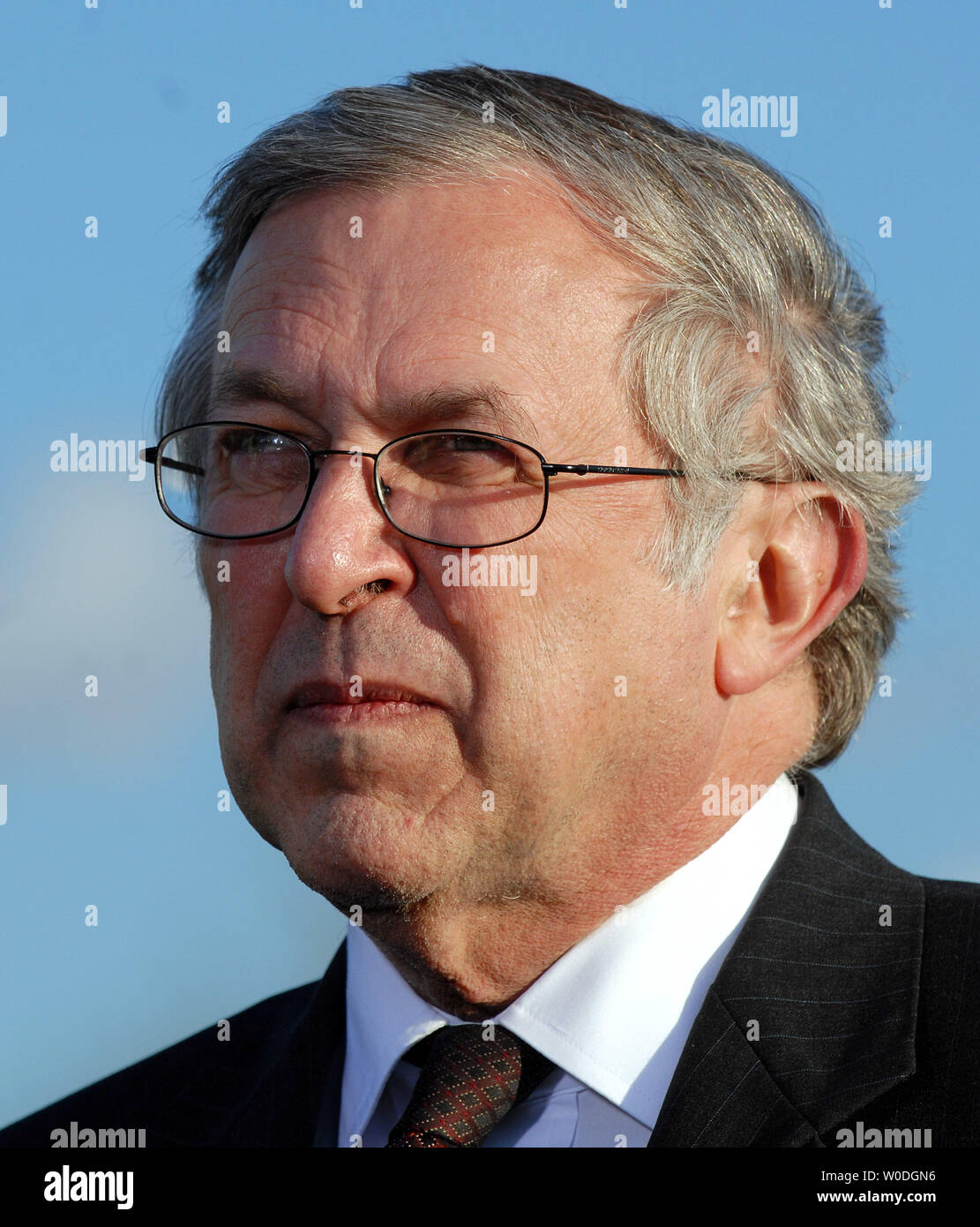 Virginia Tech President Charles Steger is interviewed by a TV reporter ...