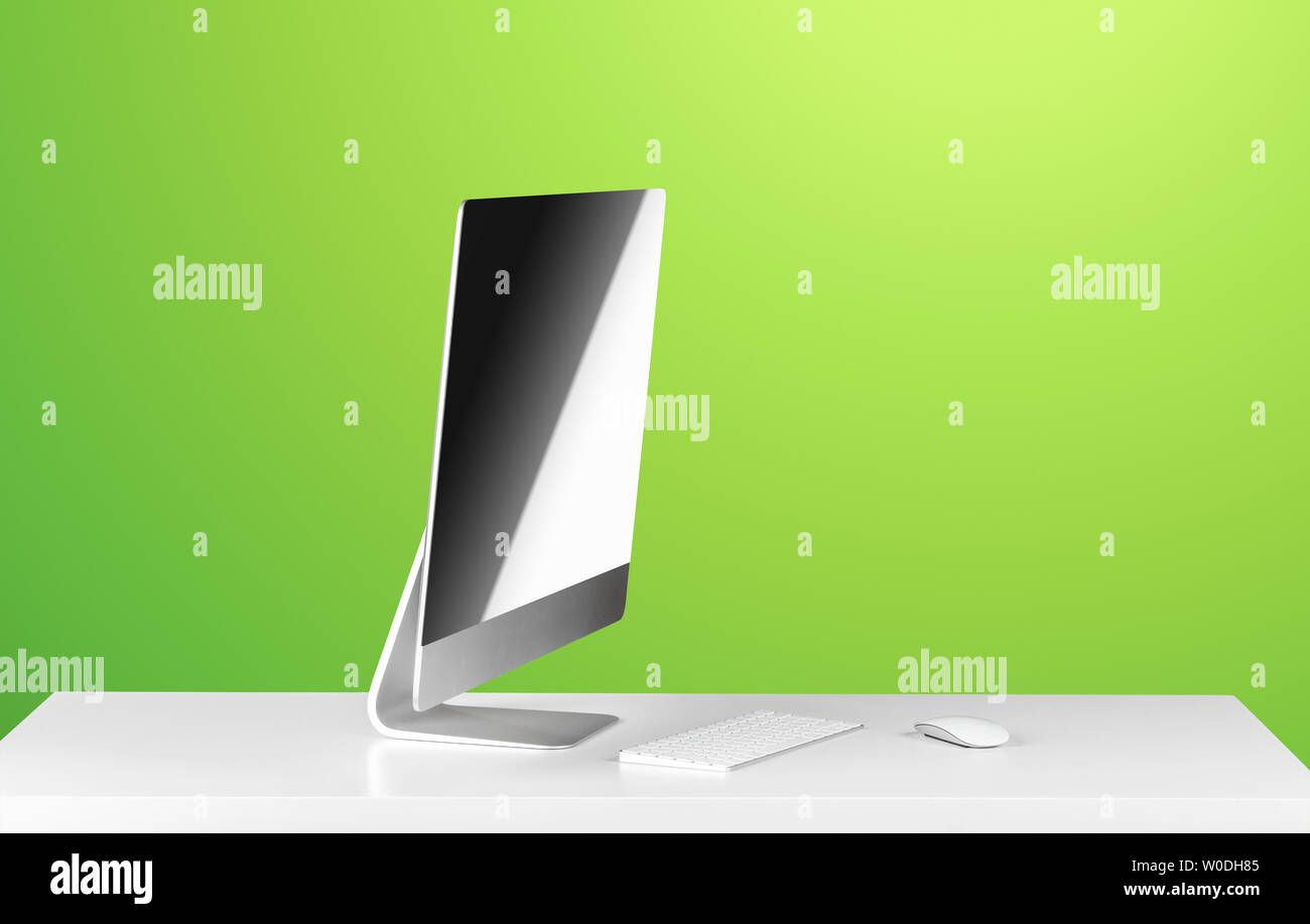 workspace with computer Stock Photo - Alamy