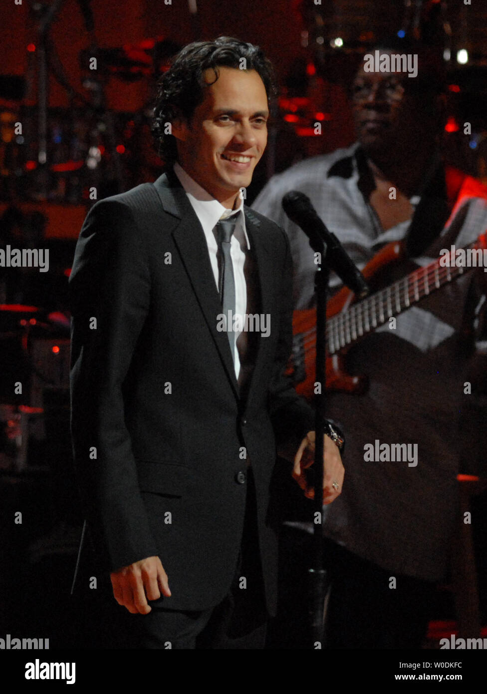 Marc Anthony performs during a concert celebrating the music of Paul ...