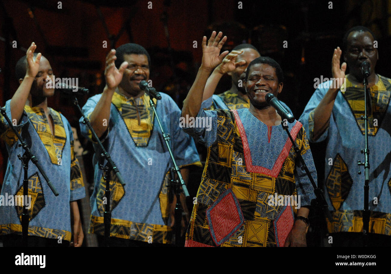 Ladysmith Black Mambazo performs during a concert celebrating the music ...