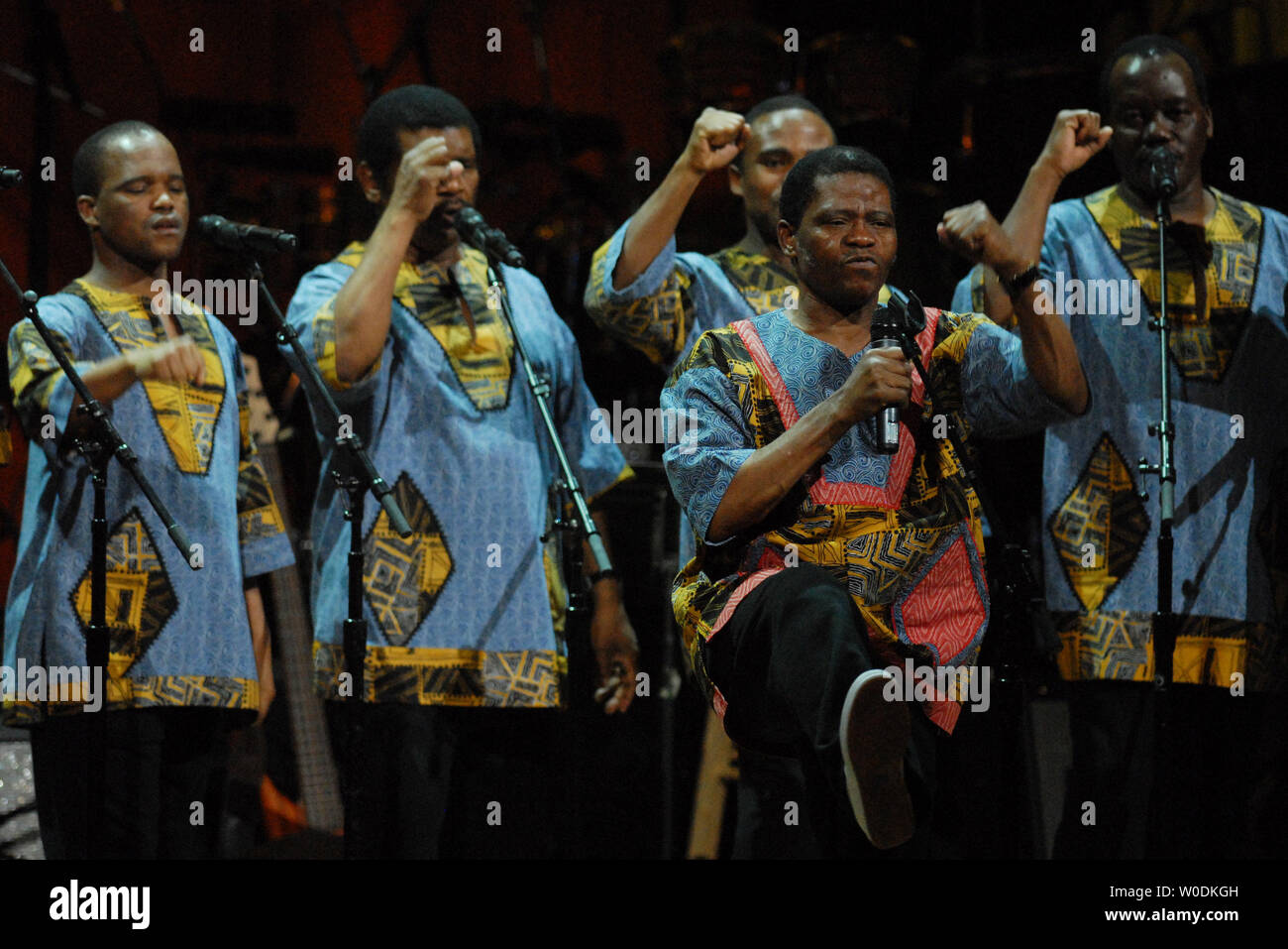 Ladysmith Black Mambazo performs during a concert celebrating the music ...