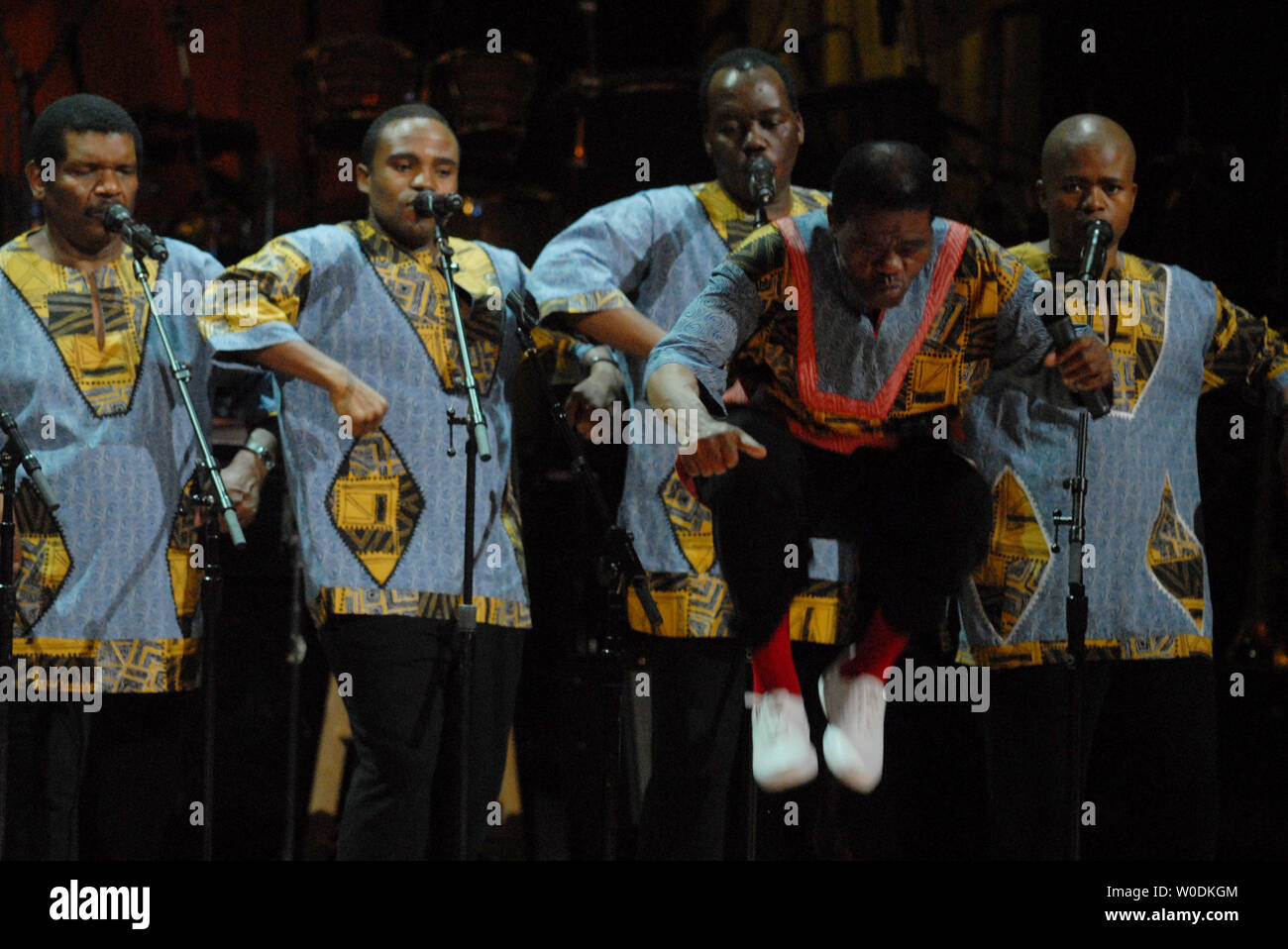 Ladysmith Black Mambazo performs during a concert celebrating the music ...