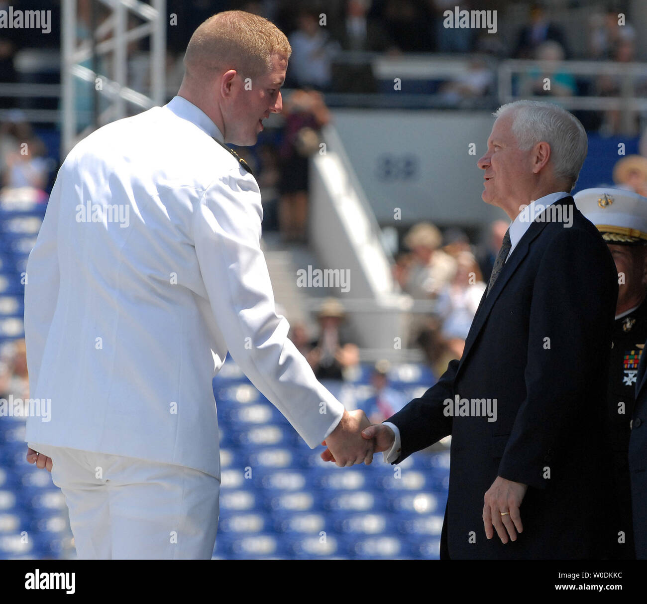 Secretary of Defense Robert Gates greets graduates during the United ...