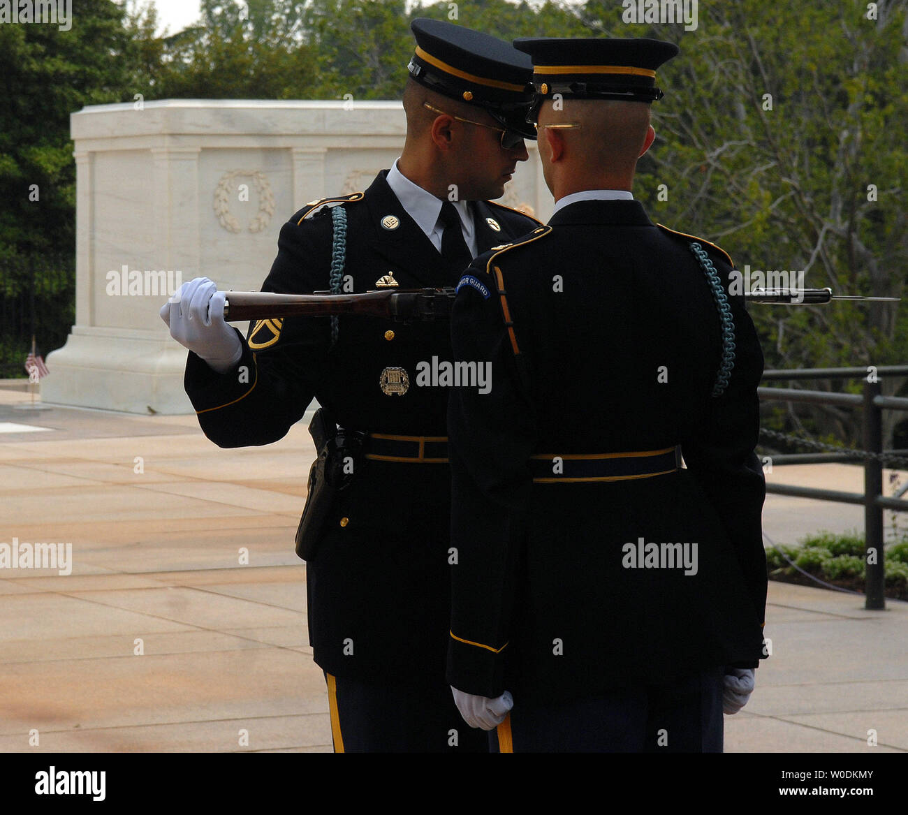 U.S. Army Honor Guard soldiers participate in "The Changing of the ...