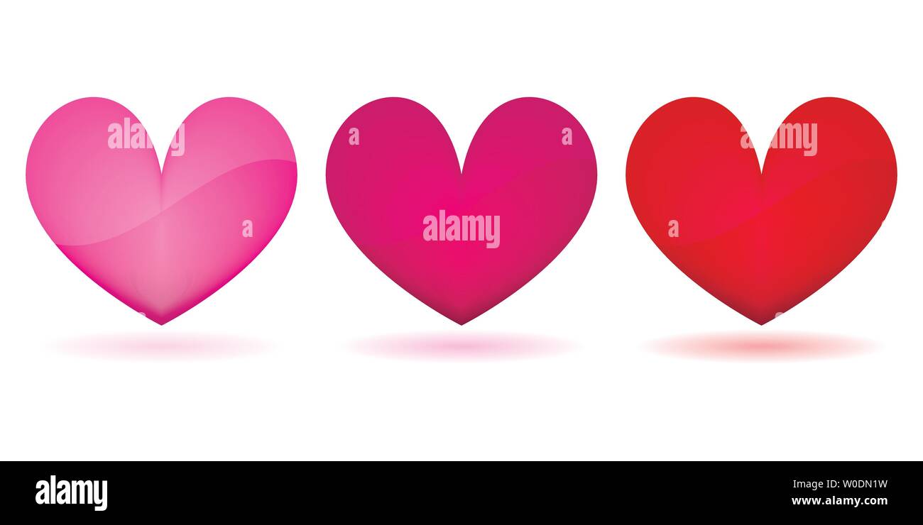 three colored heart symbols vector Stock Vector Image & Art - Alamy