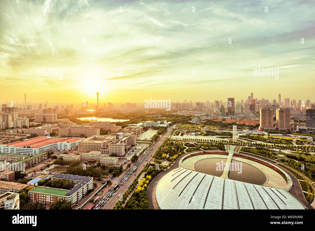 Panoramic skyline and modern buildings of tianjin Stock Photo - Alamy