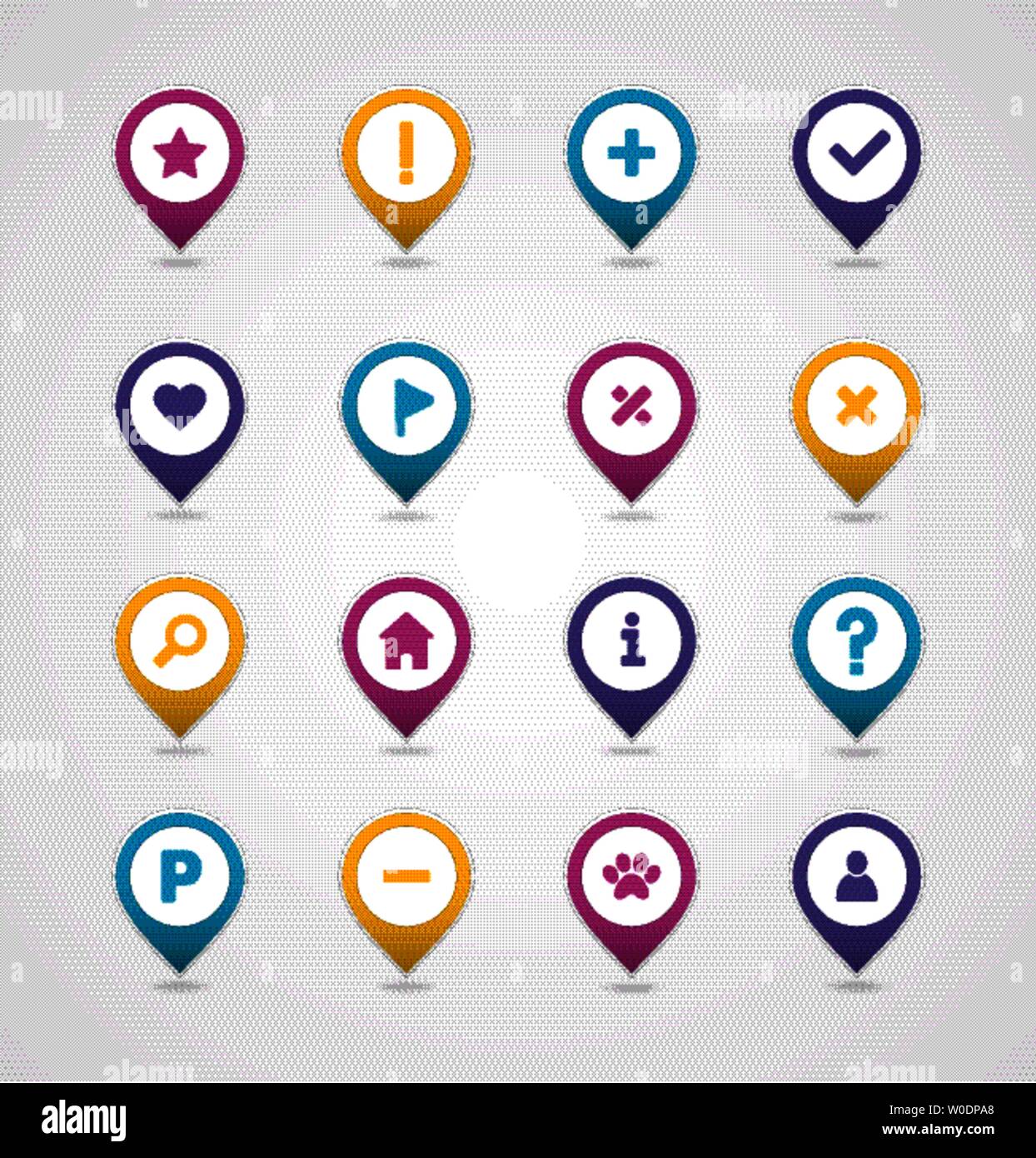 Pin map icon set. Map pointer. Map markers. Destination vector icon ...