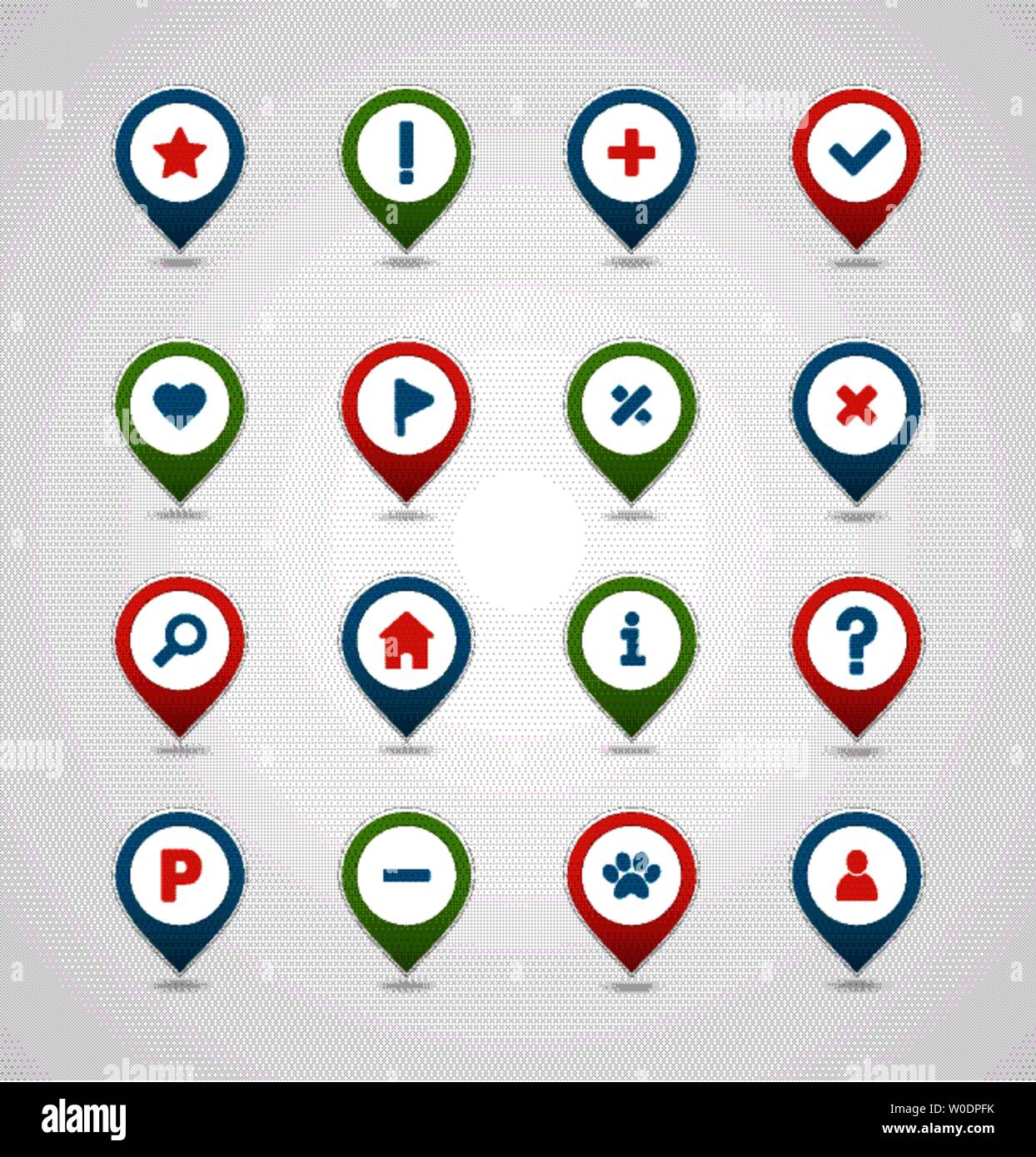 Pin map icon set. Map pointer. Map markers. Destination vector icon ...