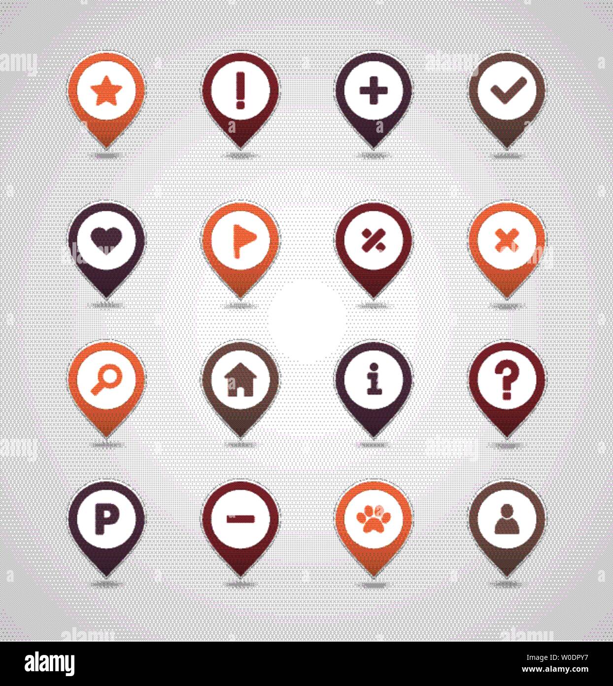 Pin map icon set. Map pointer. Map markers. Destination vector icon ...
