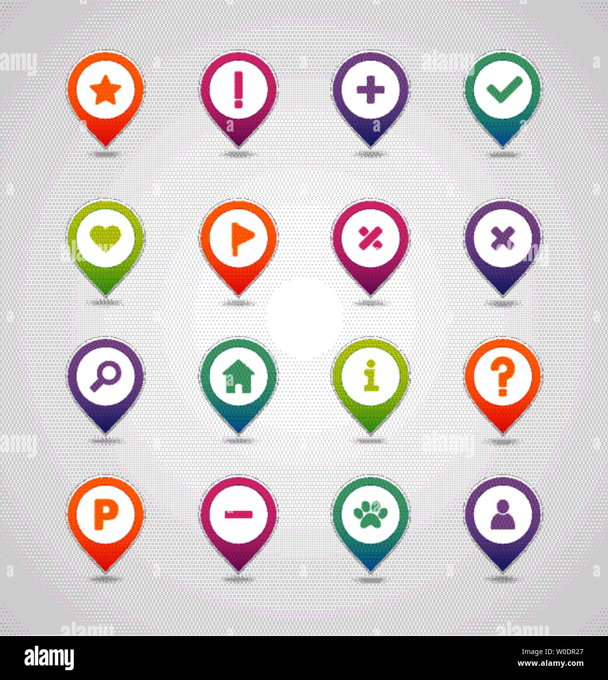 Pin map icon set. Map pointer. Map markers. Destination vector icon ...