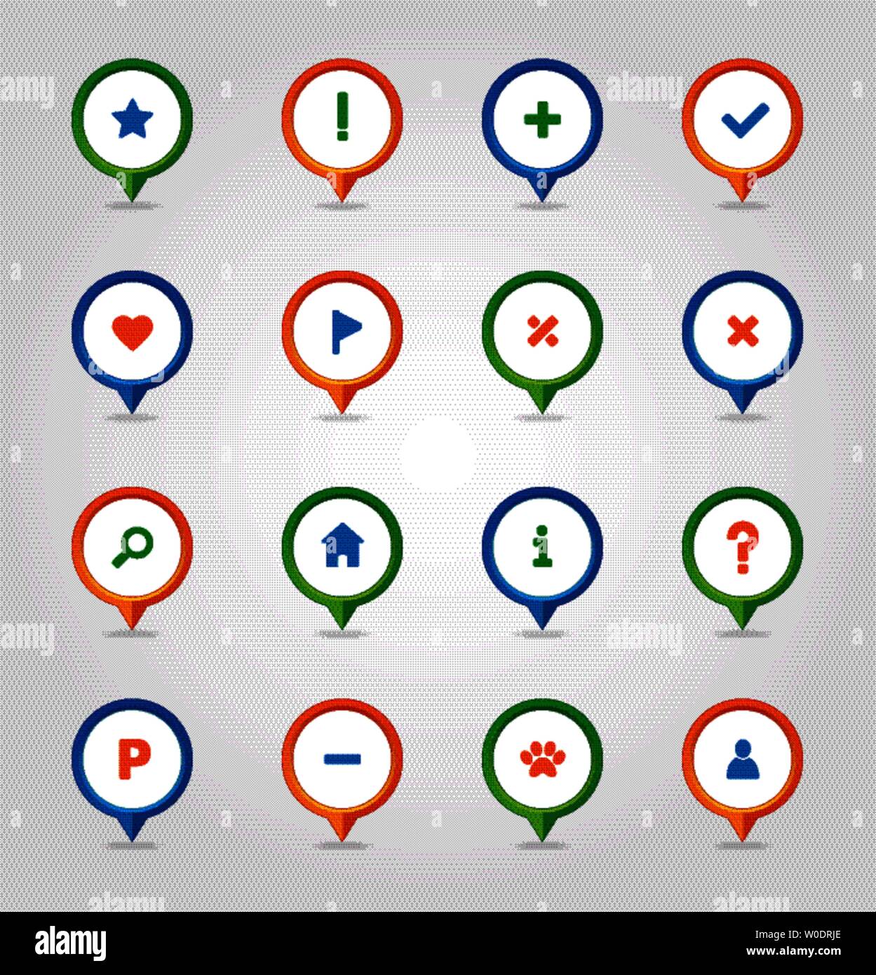 Pin map icon set. Map pointer. Map markers. Destination vector icon ...