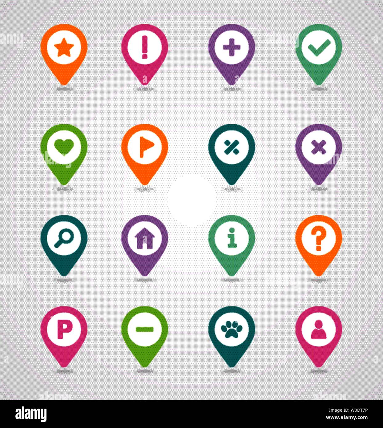 Pin map icon set. Map pointer. Map markers. Destination vector icon ...