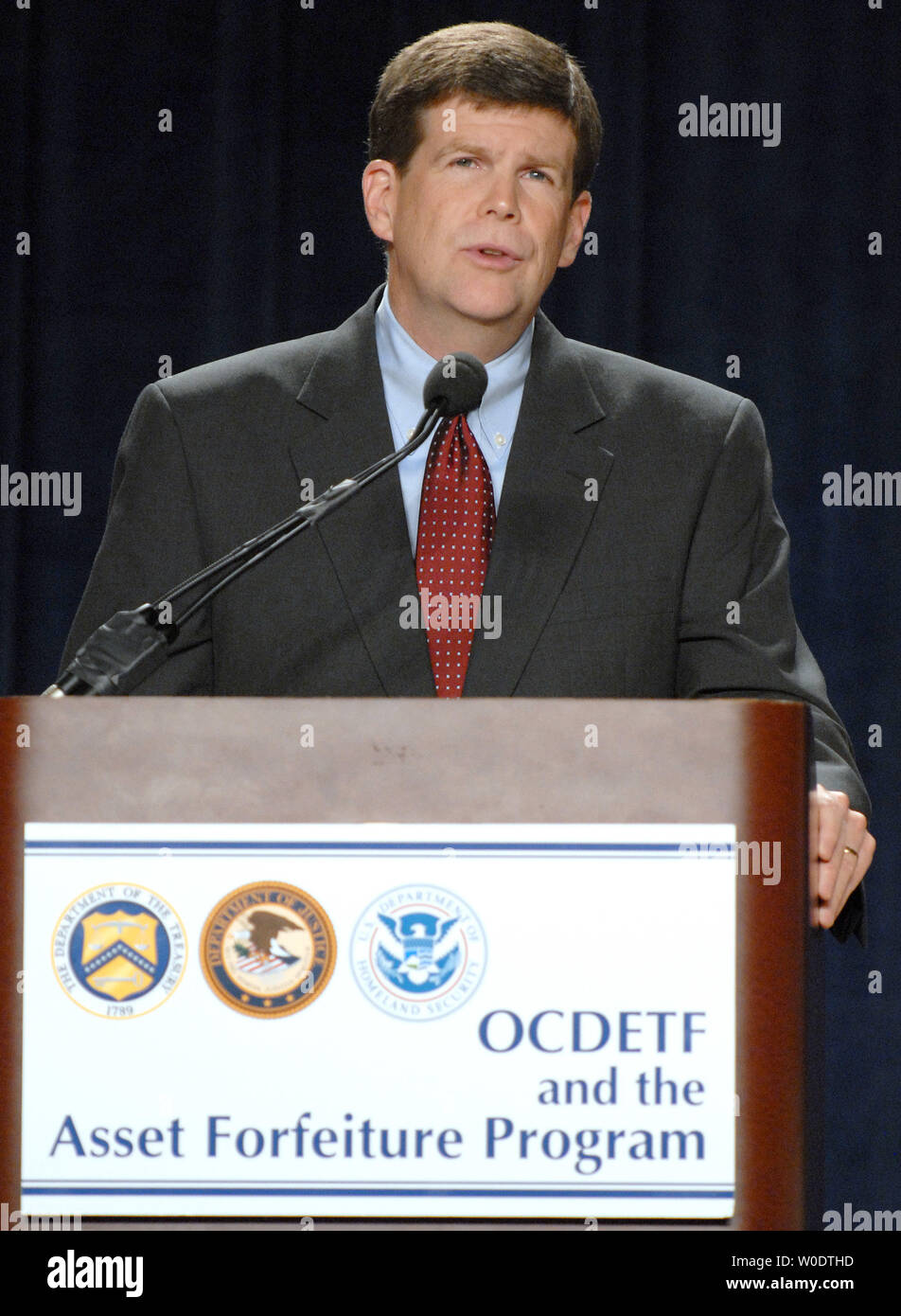 Deputy Attorney General Paul McNulty speaks to the Organized Crime and ...