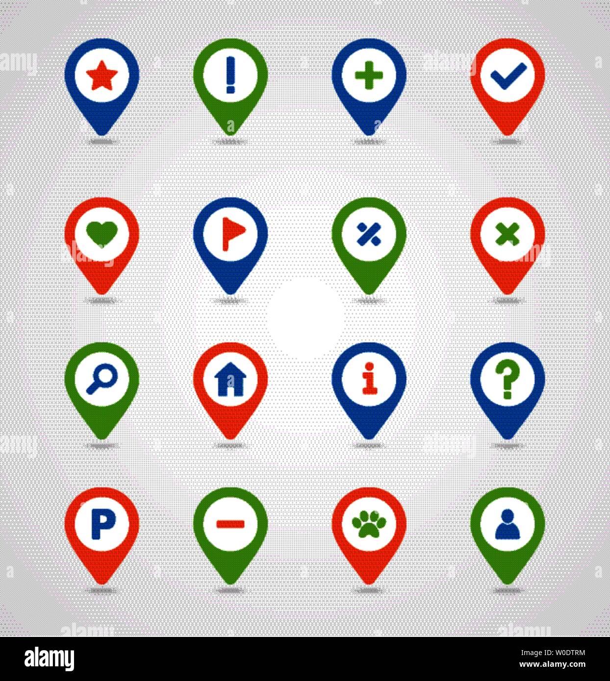 Pin map icon set. Map pointer. Map markers. Destination vector icon ...