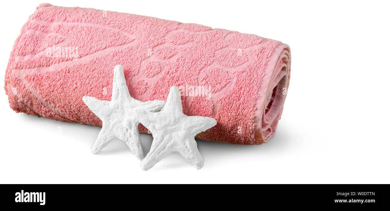 Spa bath shower items isolated on white background Stock Photo - Alamy