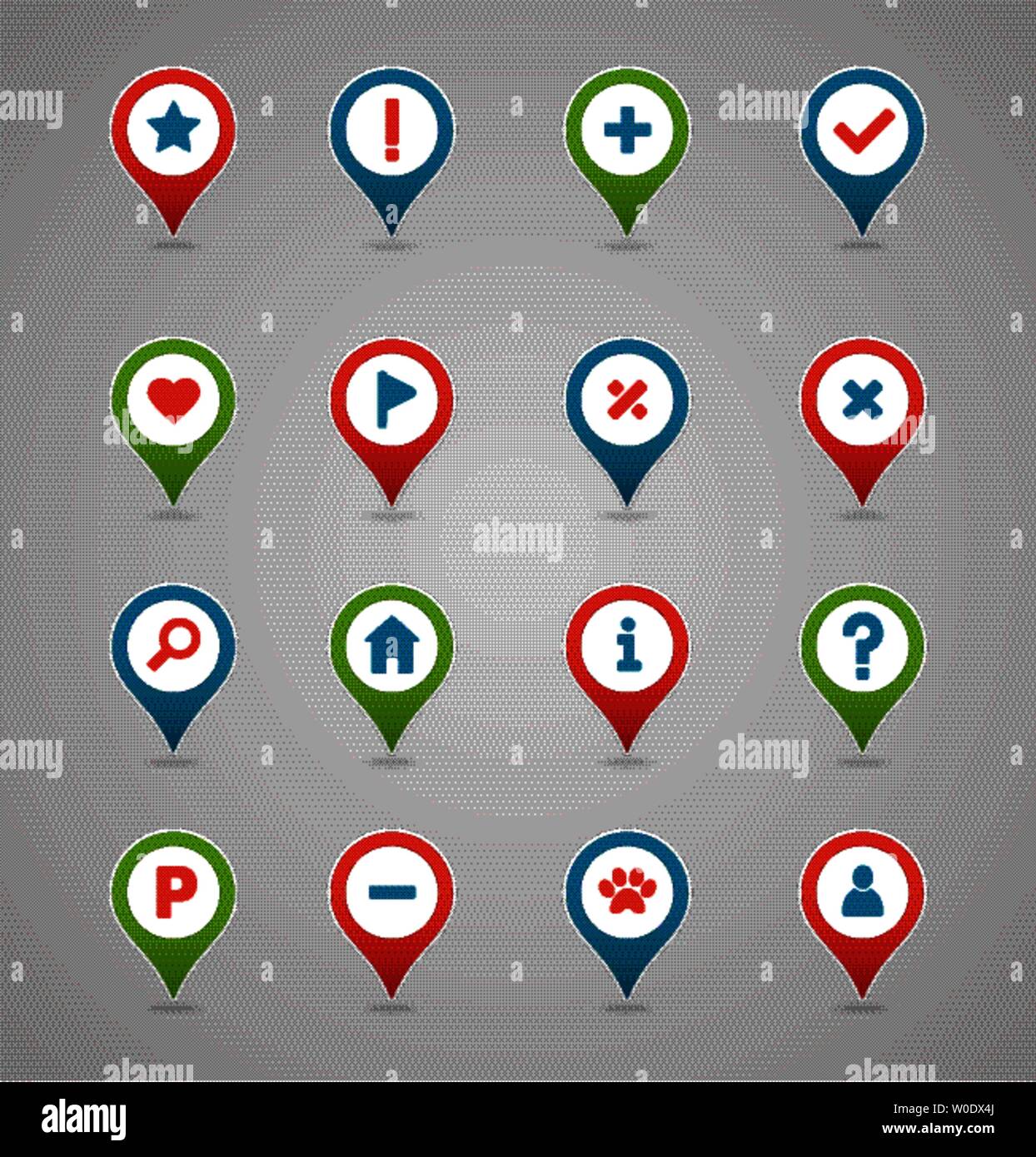 Pin map icon set. Map pointer. Map markers. Destination vector icon ...