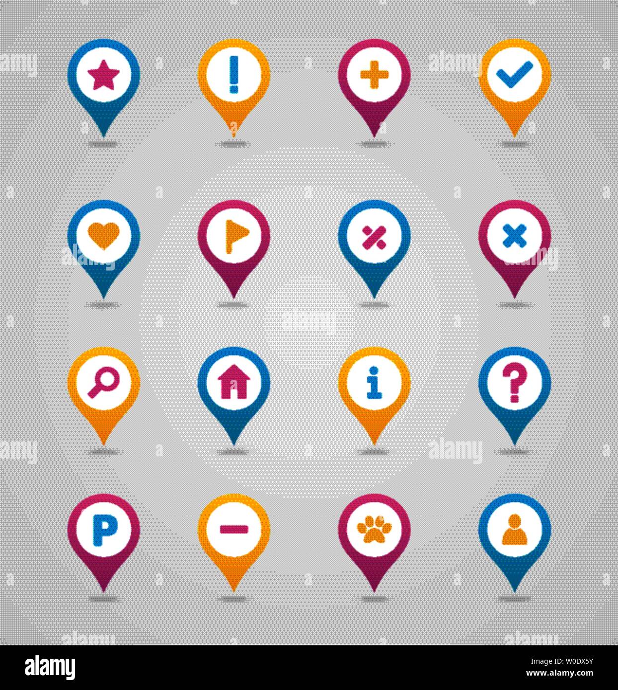 Pin map icon set. Map pointer. Map markers. Destination vector icon ...