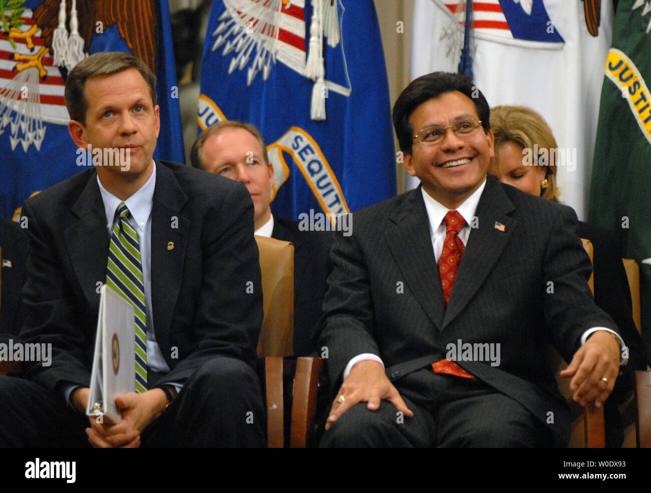 U.S. Attorney General Alberto Gonzales (R) and Acting Deputy Attorney ...