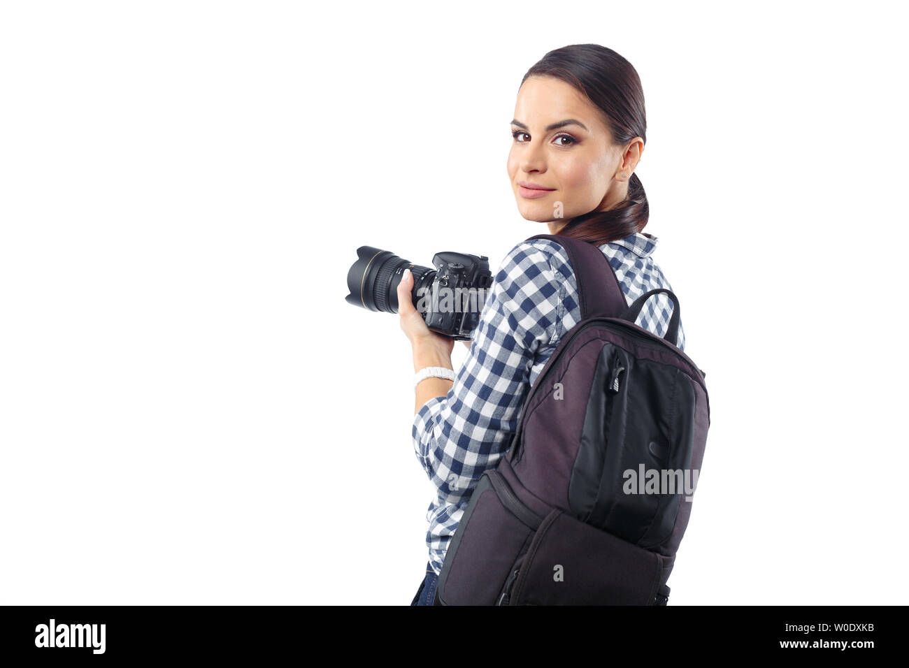 Woman photographer at work Stock Photo - Alamy