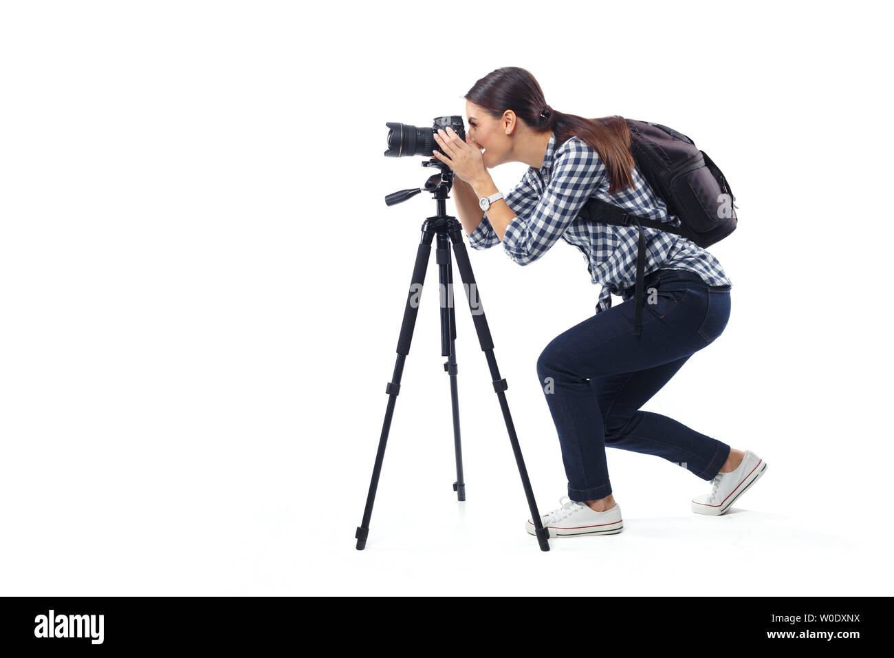 Woman photographer at work Stock Photo - Alamy