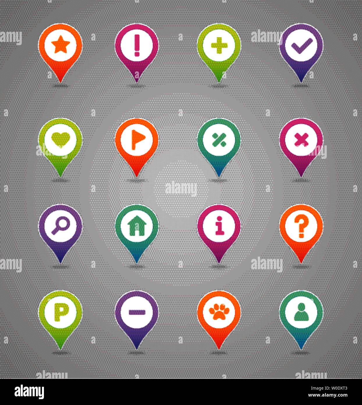 Pin map icon set. Map pointer. Map markers. Destination vector icon ...