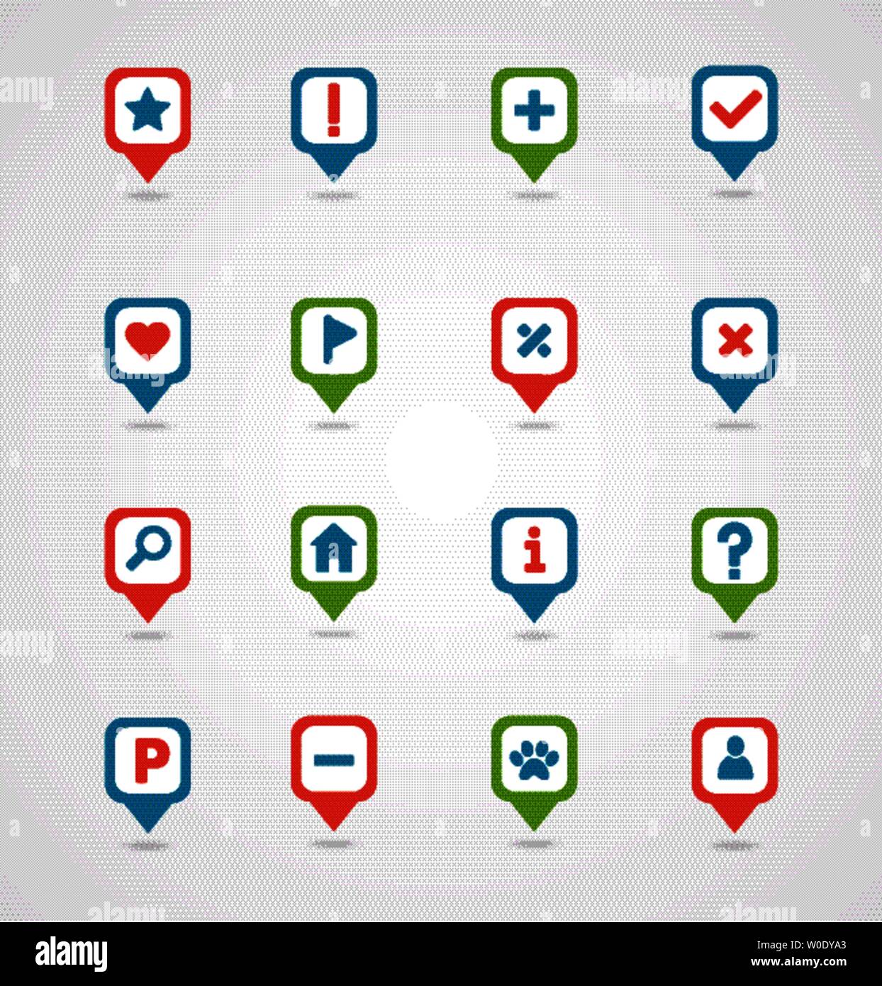 Pin map icon set. Map pointer. Map markers. Destination vector icon ...