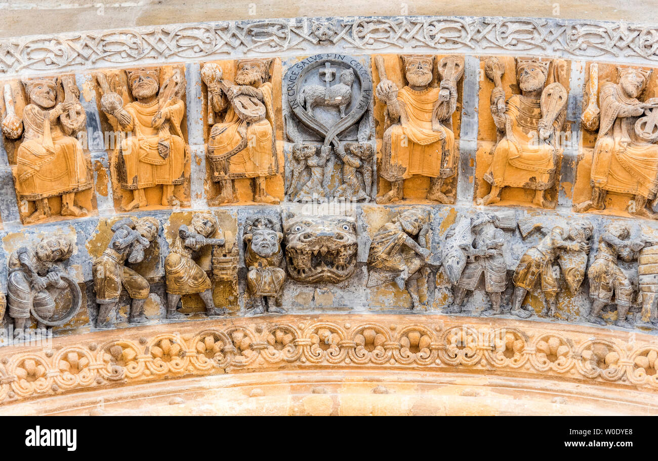 France, Pyrenees-Atlantiques, Oloron-Sainte-Marie, voussoirs of the ...