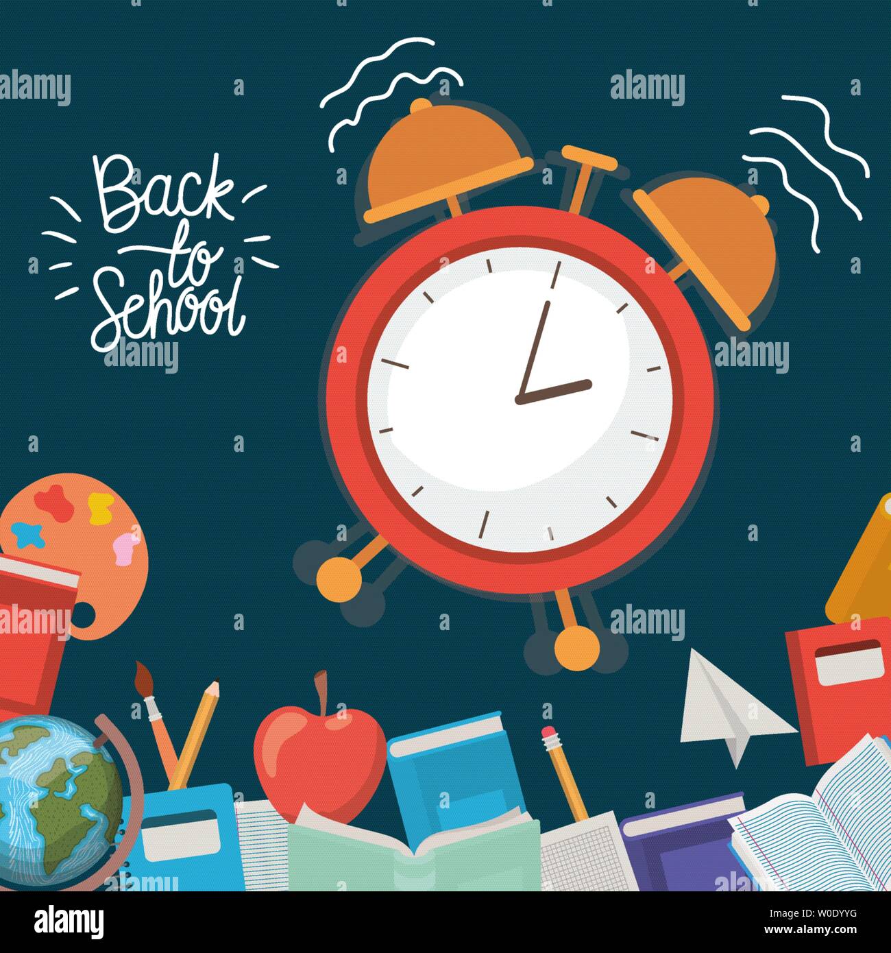 Set stationery alarm clock Stock Vector Images - Alamy