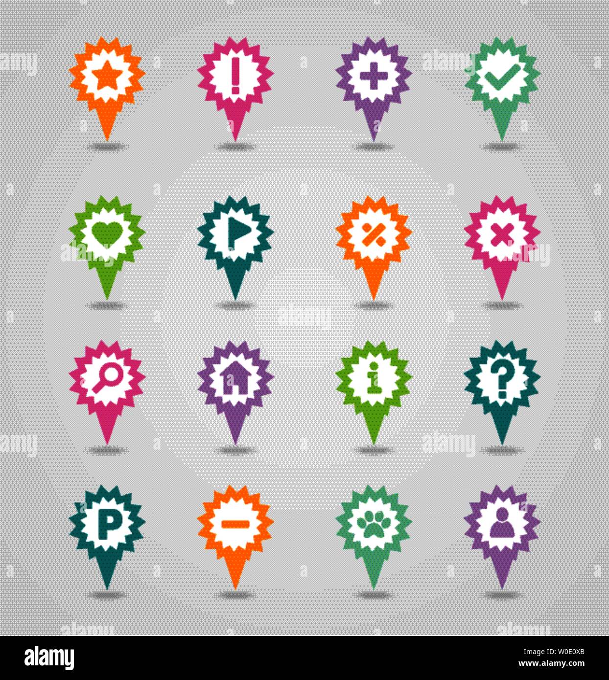 Pin map icon set. Map pointer. Map markers. Destination vector icon ...