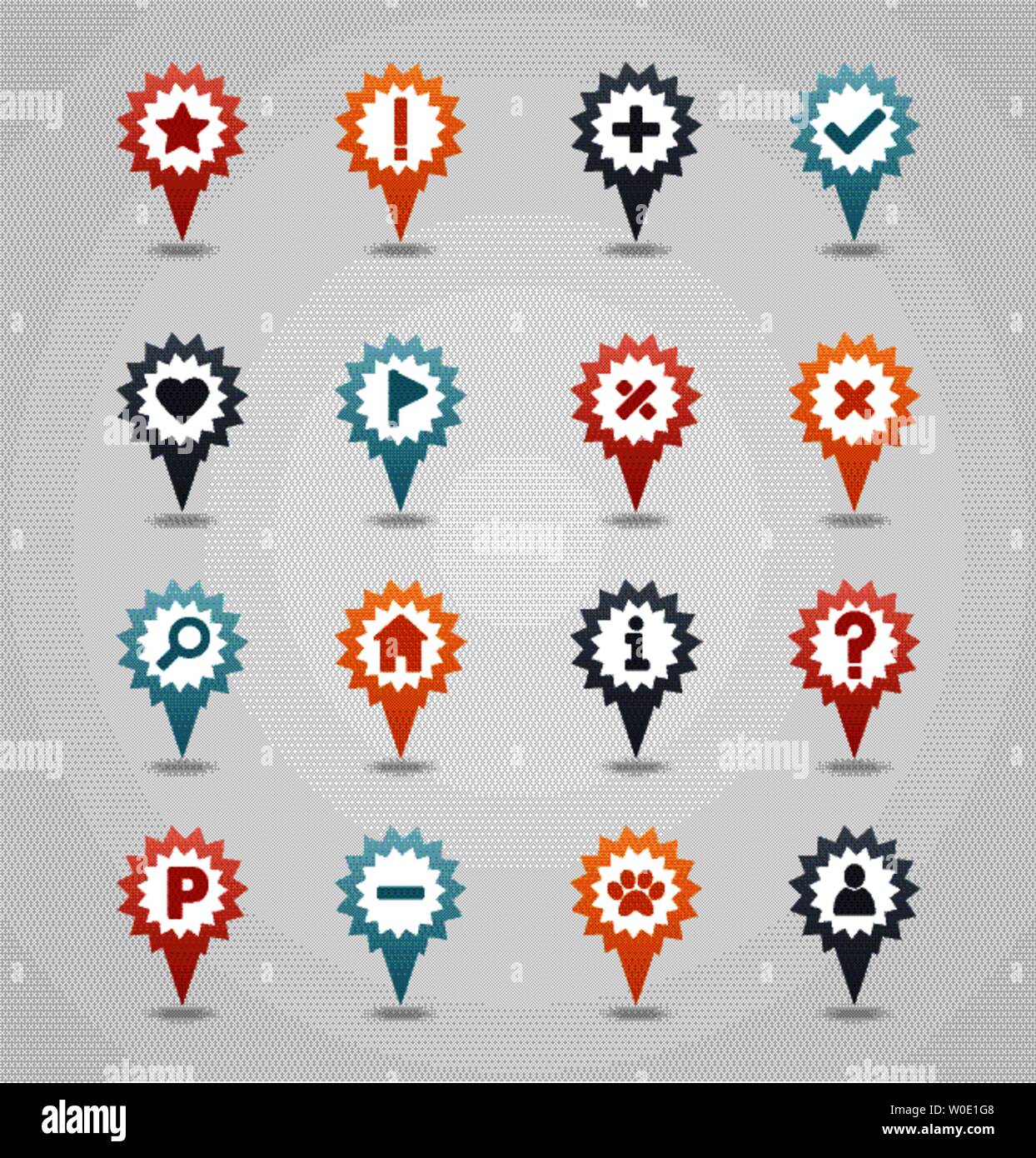 Pin map icon set. Map pointer. Map markers. Destination vector icon ...