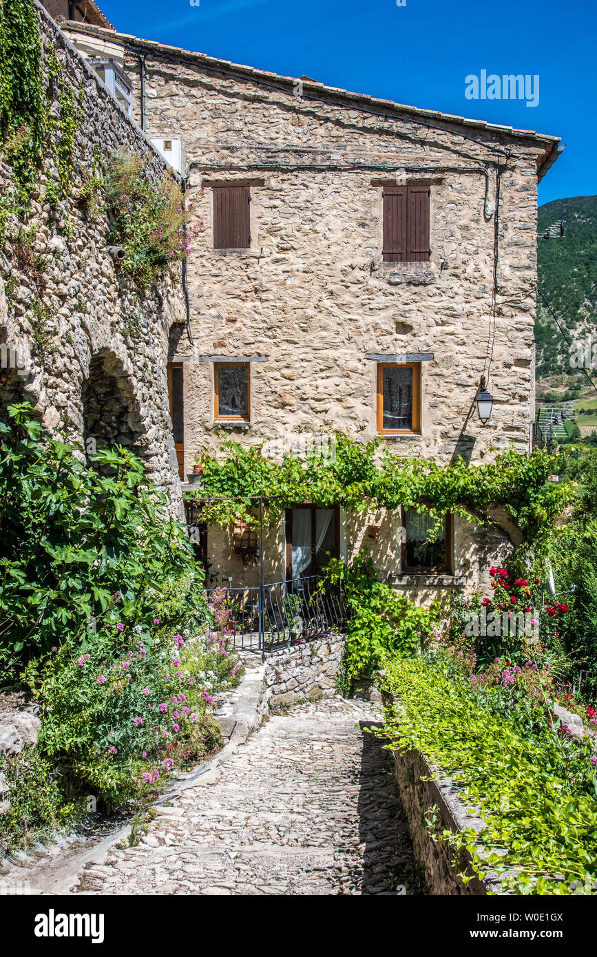 France, Drome, Regional park of Baronnies provencales, medieval perched ...