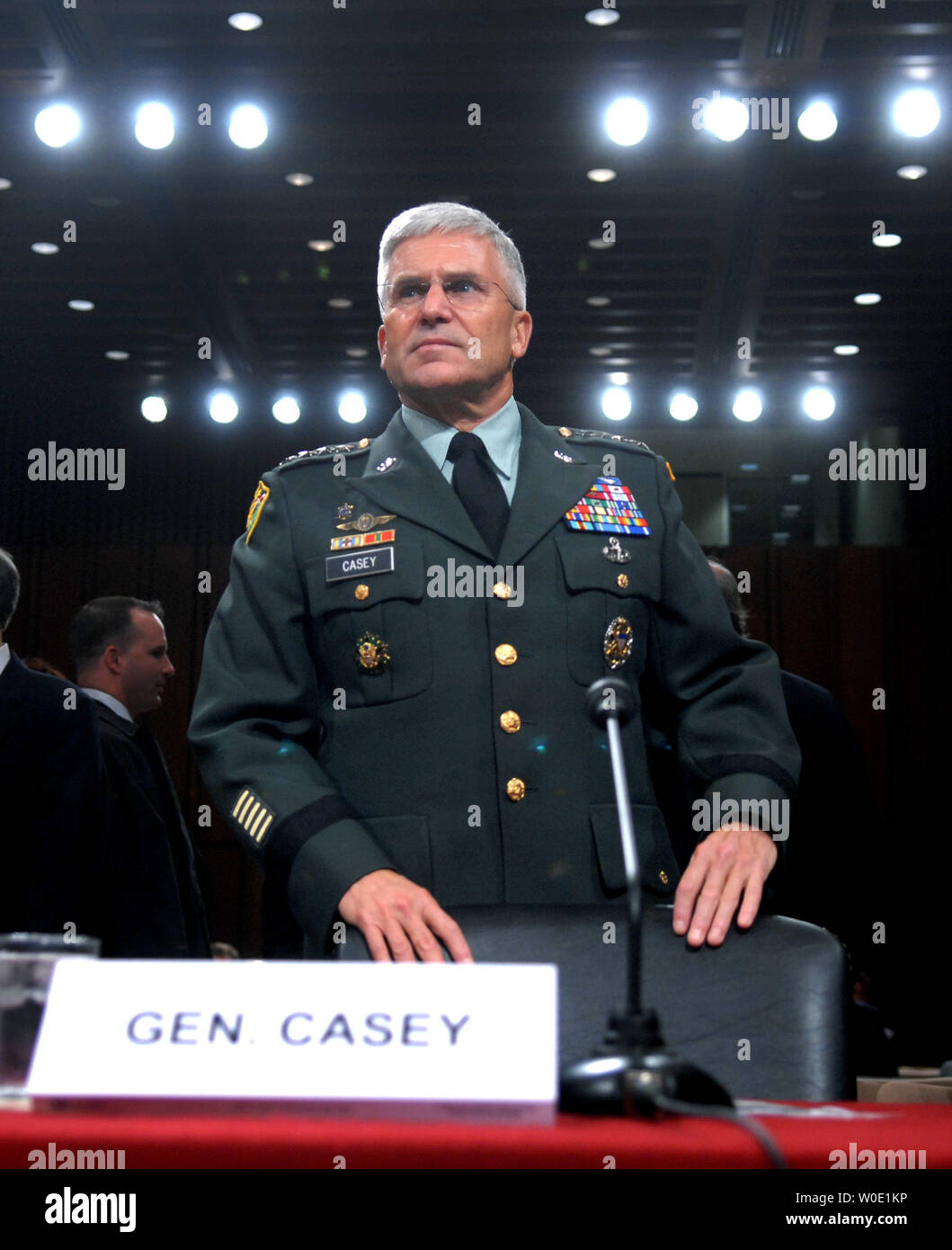 Army Chief of Staff Gen. George Casey Jr. takes his seat prior to ...