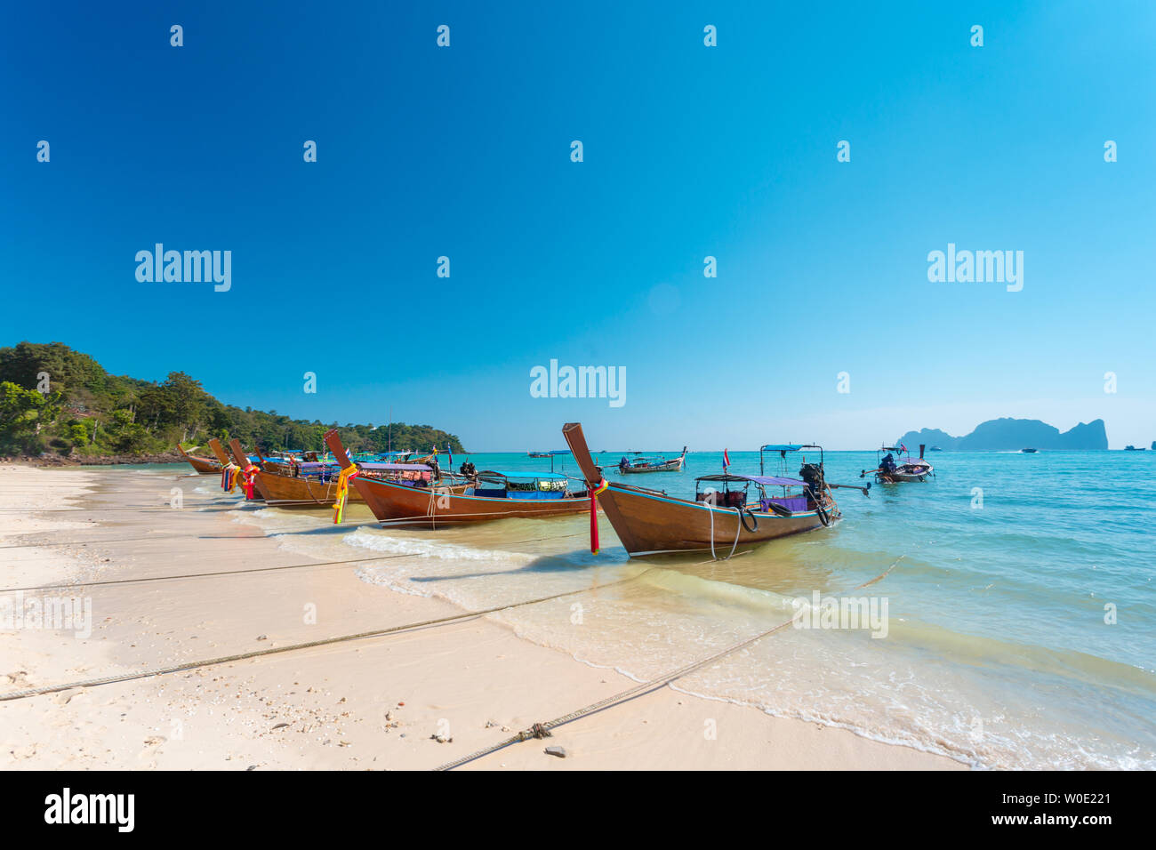 boat and beautiful blue ocean Stock Photo - Alamy