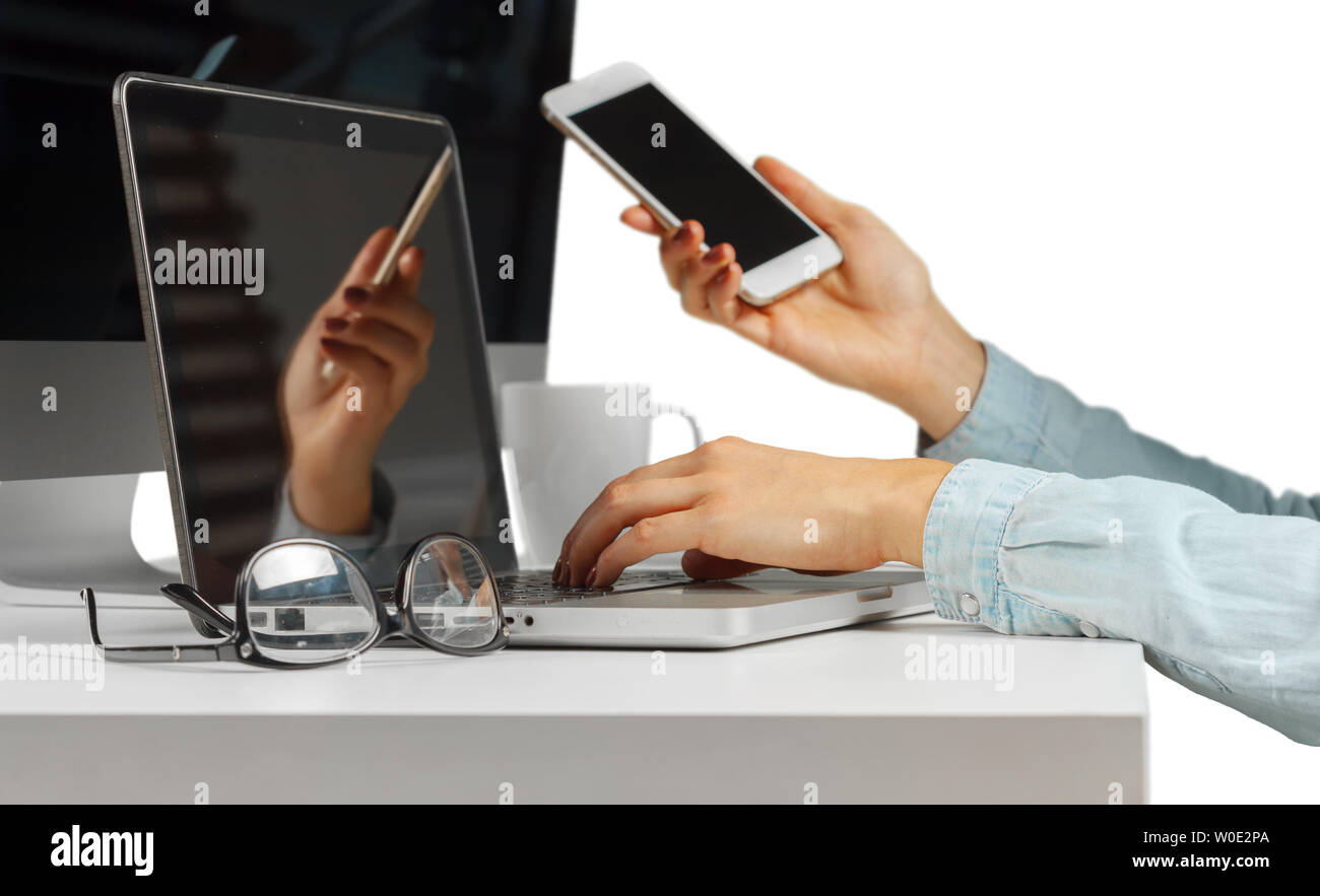 Business Technologies. Workplace Stock Photo - Alamy
