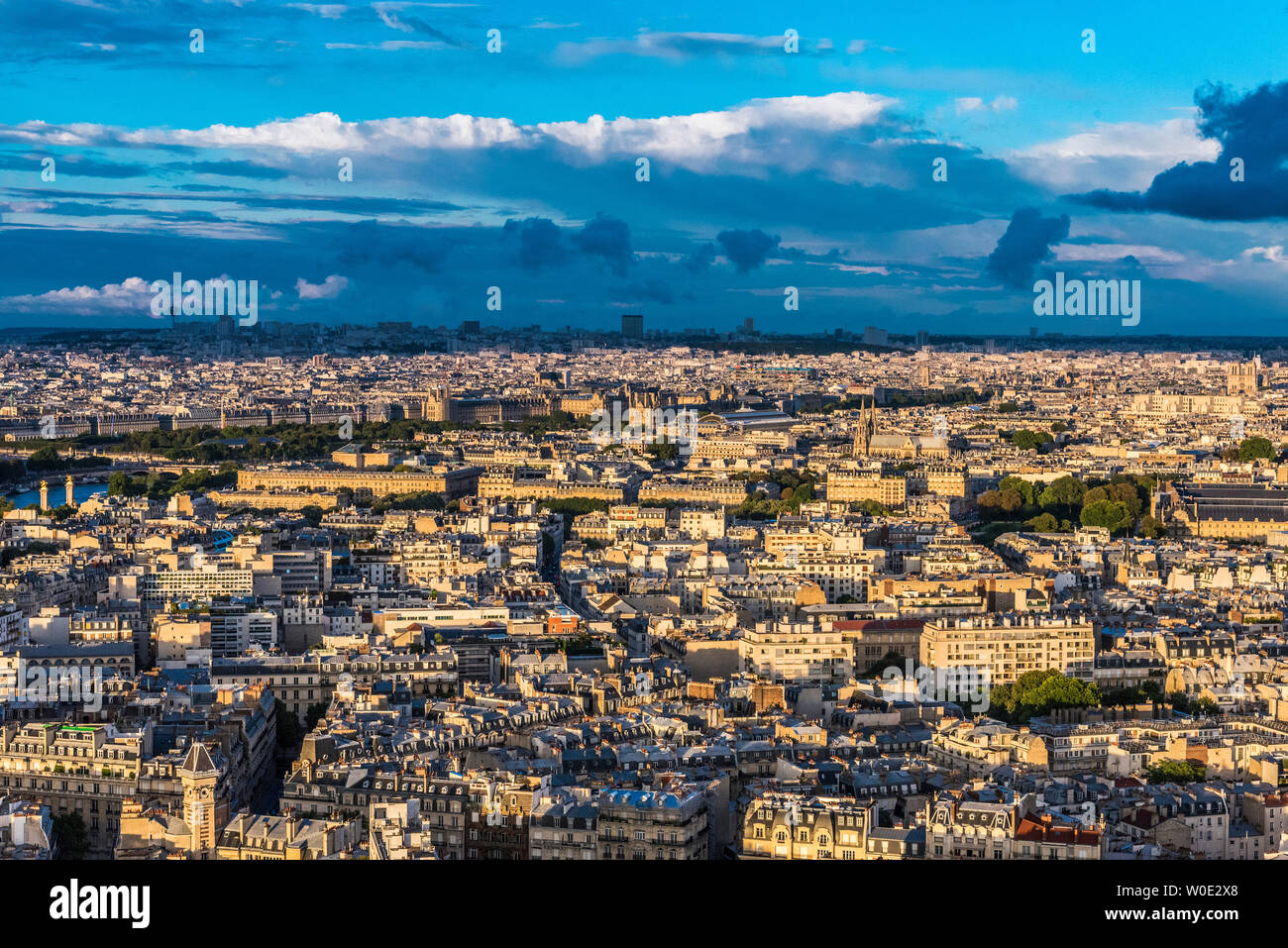 France, 7th arrondissement of Paris, view from the Eiffel Tower toward ...